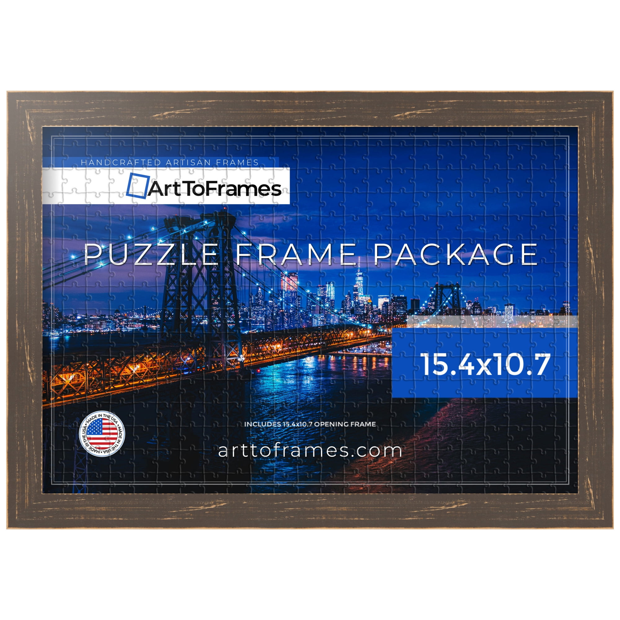 ArtToFrames 15.4x10.7 Inch - 39x27 CM Brown Puzzle Frame for 300 piece ...