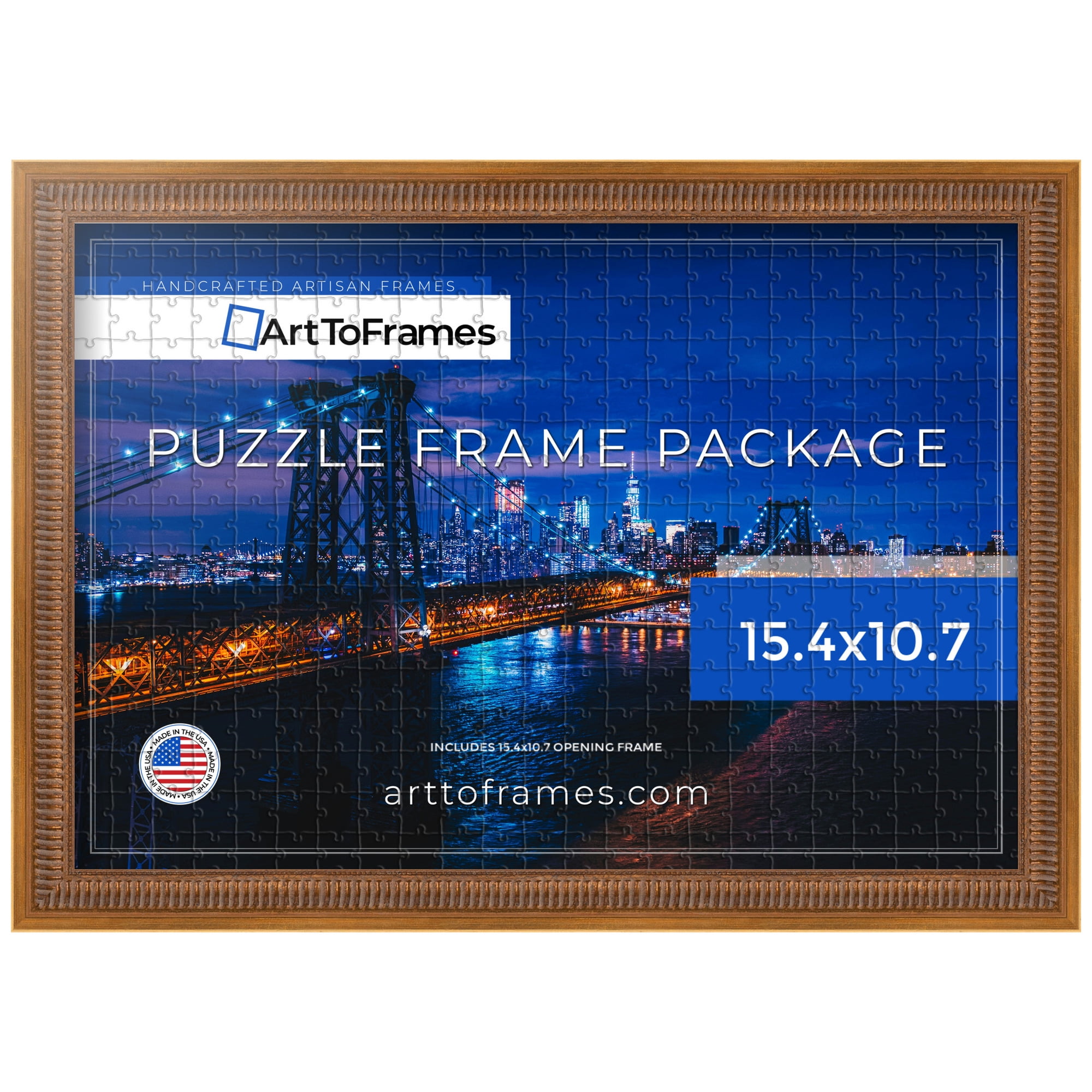 ArtToFrames 15.4x10.7 Inch - 39x27 CM Gold Puzzle Frame for 300 piece ...