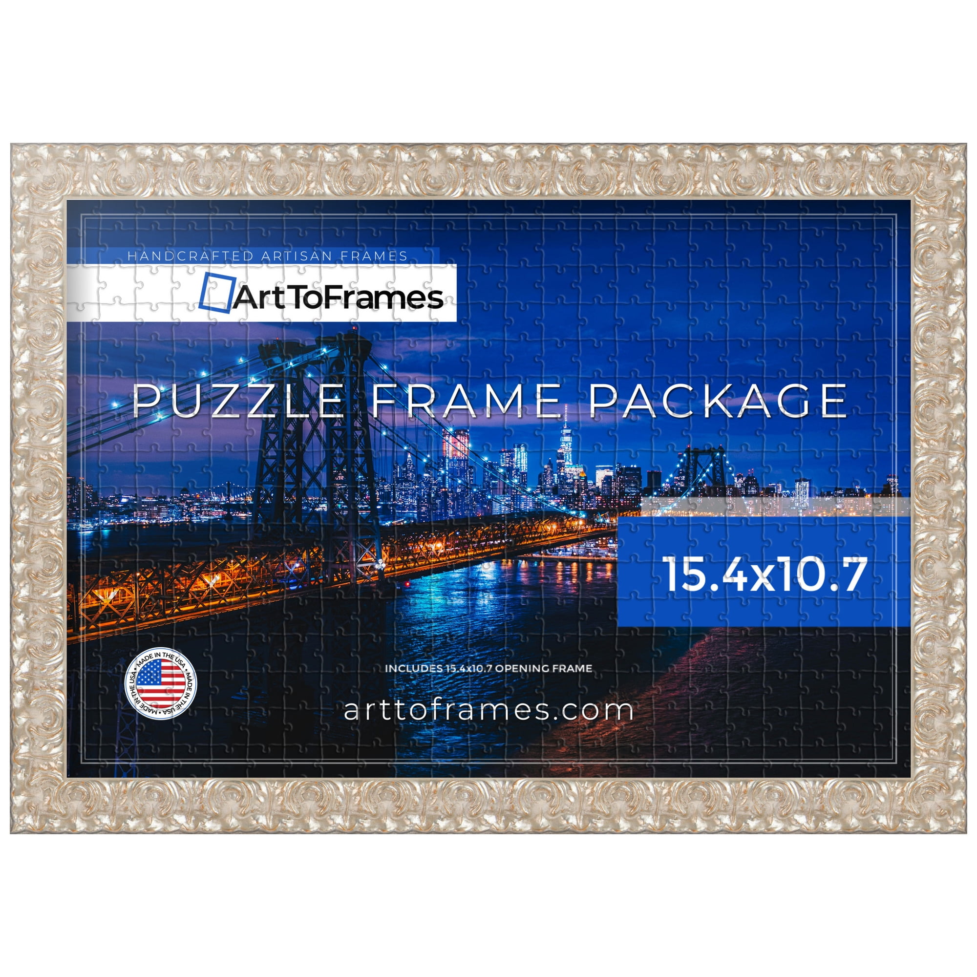 ArtToFrames 15.4x10.7 Inch - 39x27 CM Silver Puzzle Frame for 300 piece ...