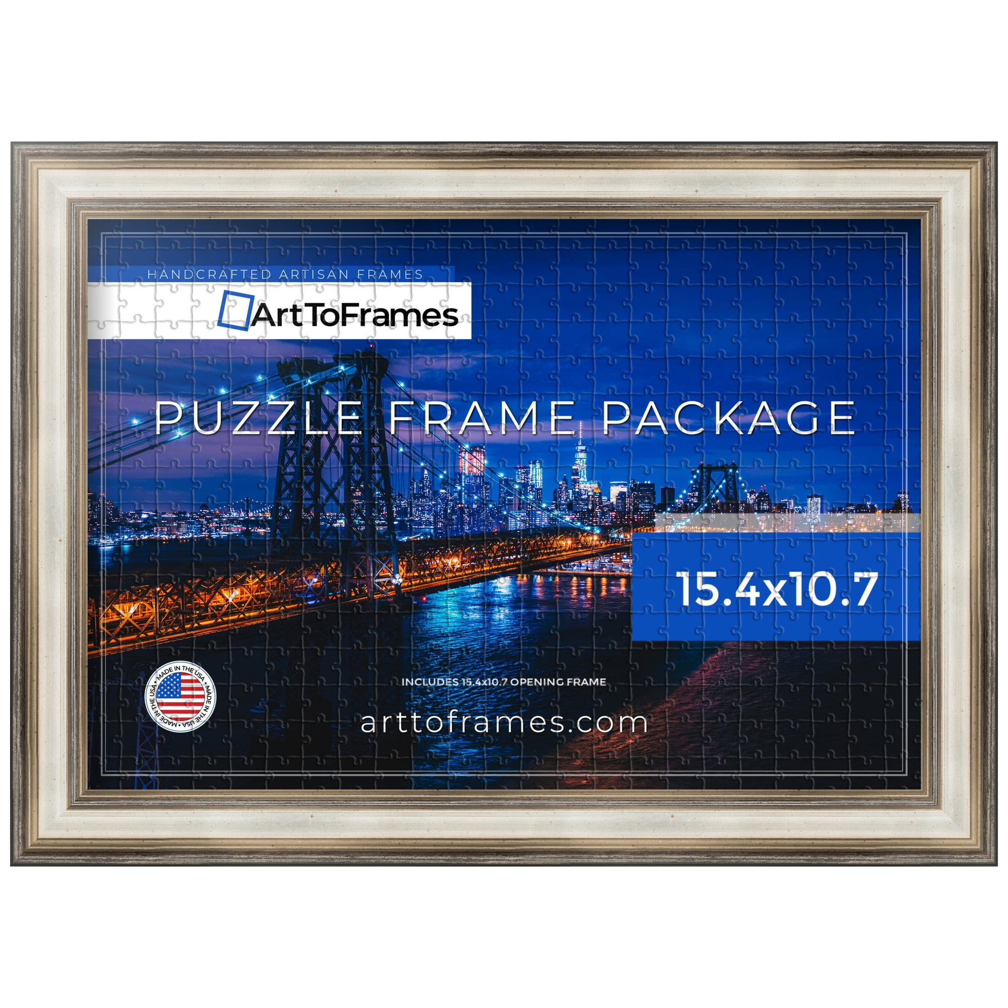 ArtToFrames 15.4x10.7 Inch - 39x27 CM Silver Puzzle Frame for 300 piece ...