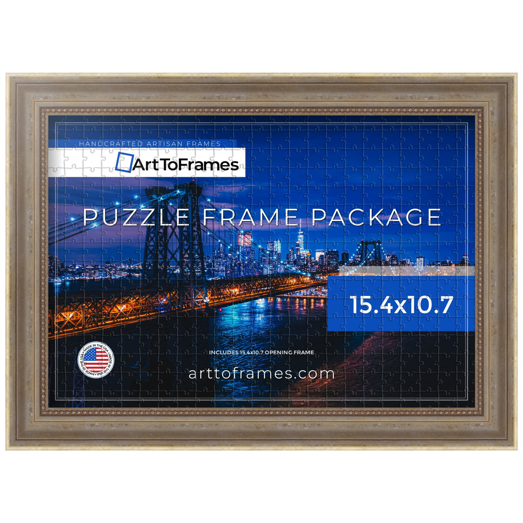 ArtToFrames 15.4x10.7 Inch - 39x27 CM Silver Puzzle Frame for 300 piece ...