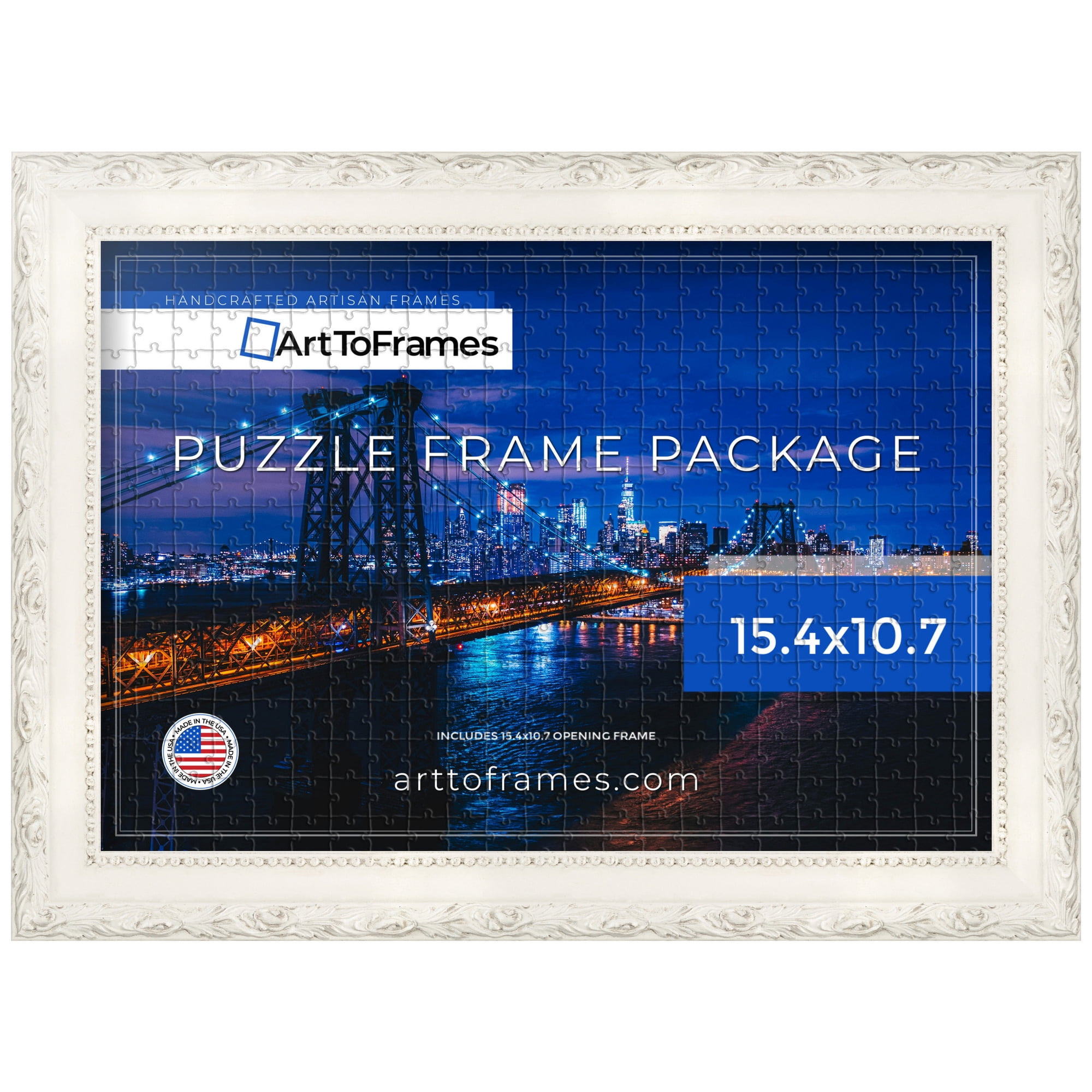 ArtToFrames 15.4x10.7 Inch - 39x27 CM White Puzzle Frame for 300 piece ...