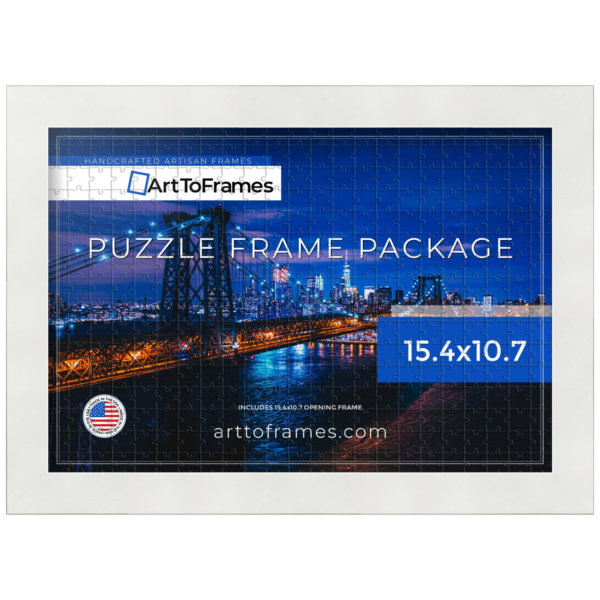 ArtToFrames 15.4x10.7 Inch - 39x27 CM White Puzzle Frame for 300 piece ...