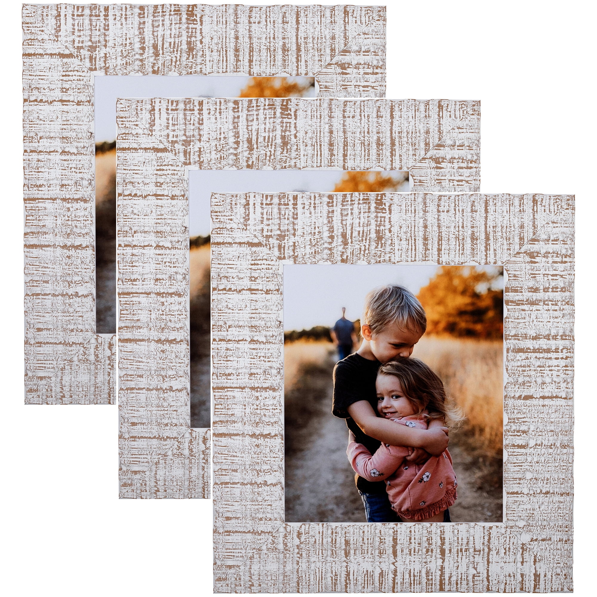 ArtToFrames 15" x 36" white wash Picture Frame, 15x36 inch Multi Wood ...