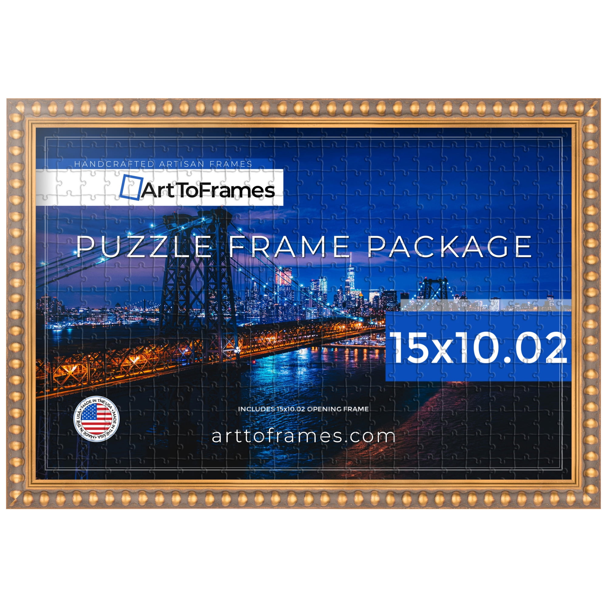 ArtToFrames 15x10.02 Inch - 38x26 CM Gold Puzzle Frame for 1000 piece ...