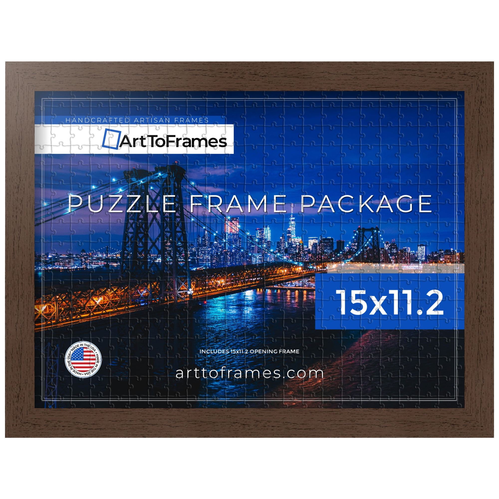 ArtToFrames 15x11.2 Inch - 28.5x38 CM Brown Puzzle Frame for 100 piece ...