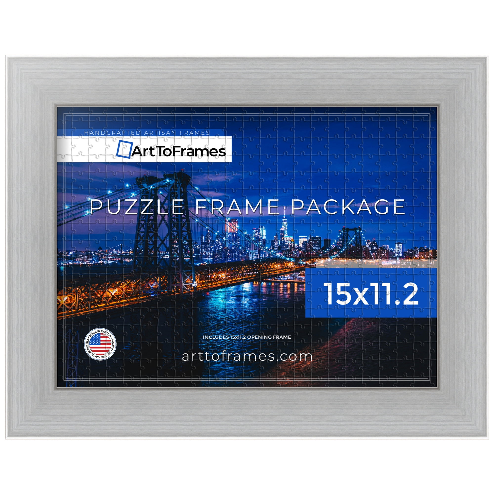 ArtToFrames 15x11.2 Inch - 28.5x38 CM Silver Puzzle Frame for 100 piece ...