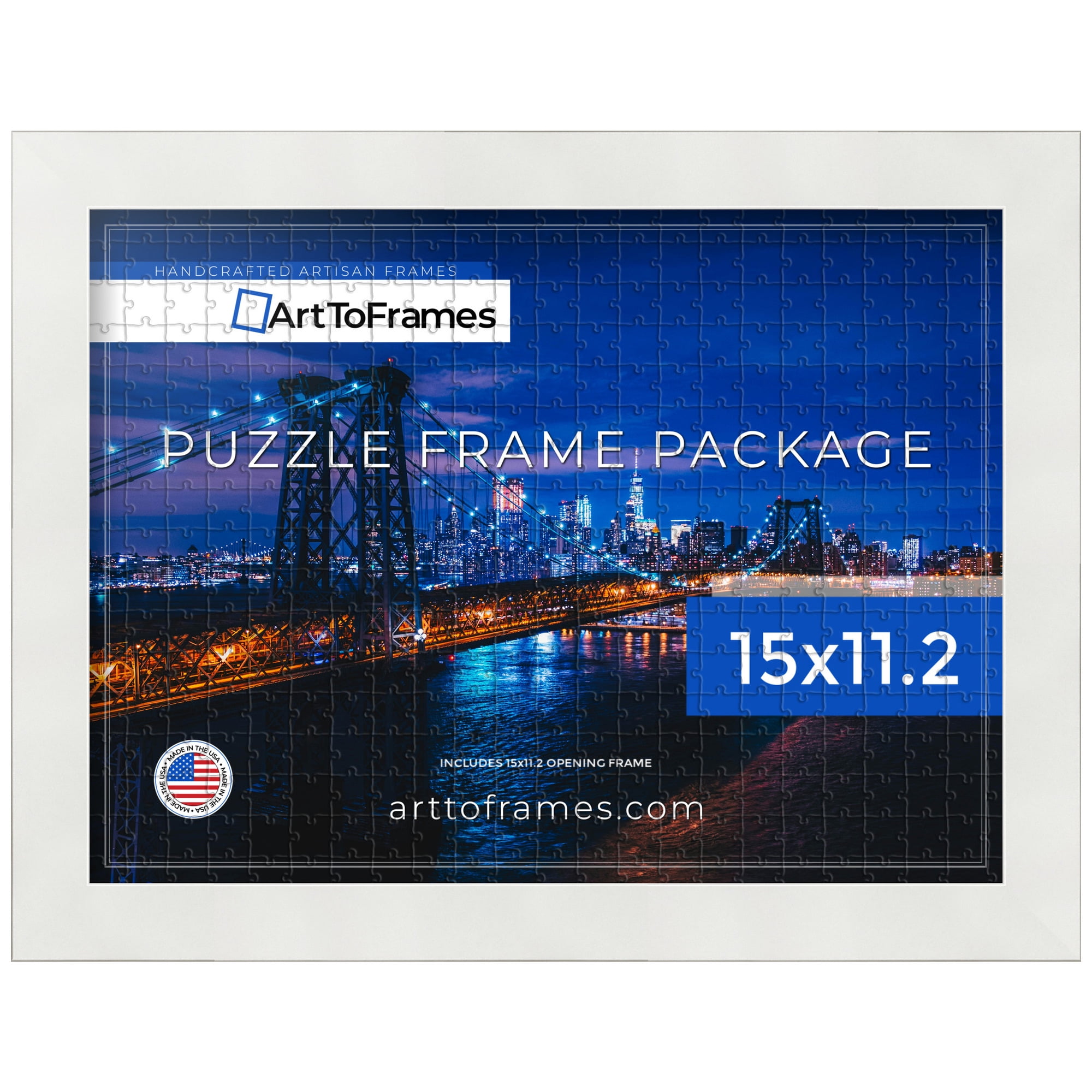 ArtToFrames 15x11.2 Inch - 28.5x38 CM White Puzzle Frame for 100 piece ...