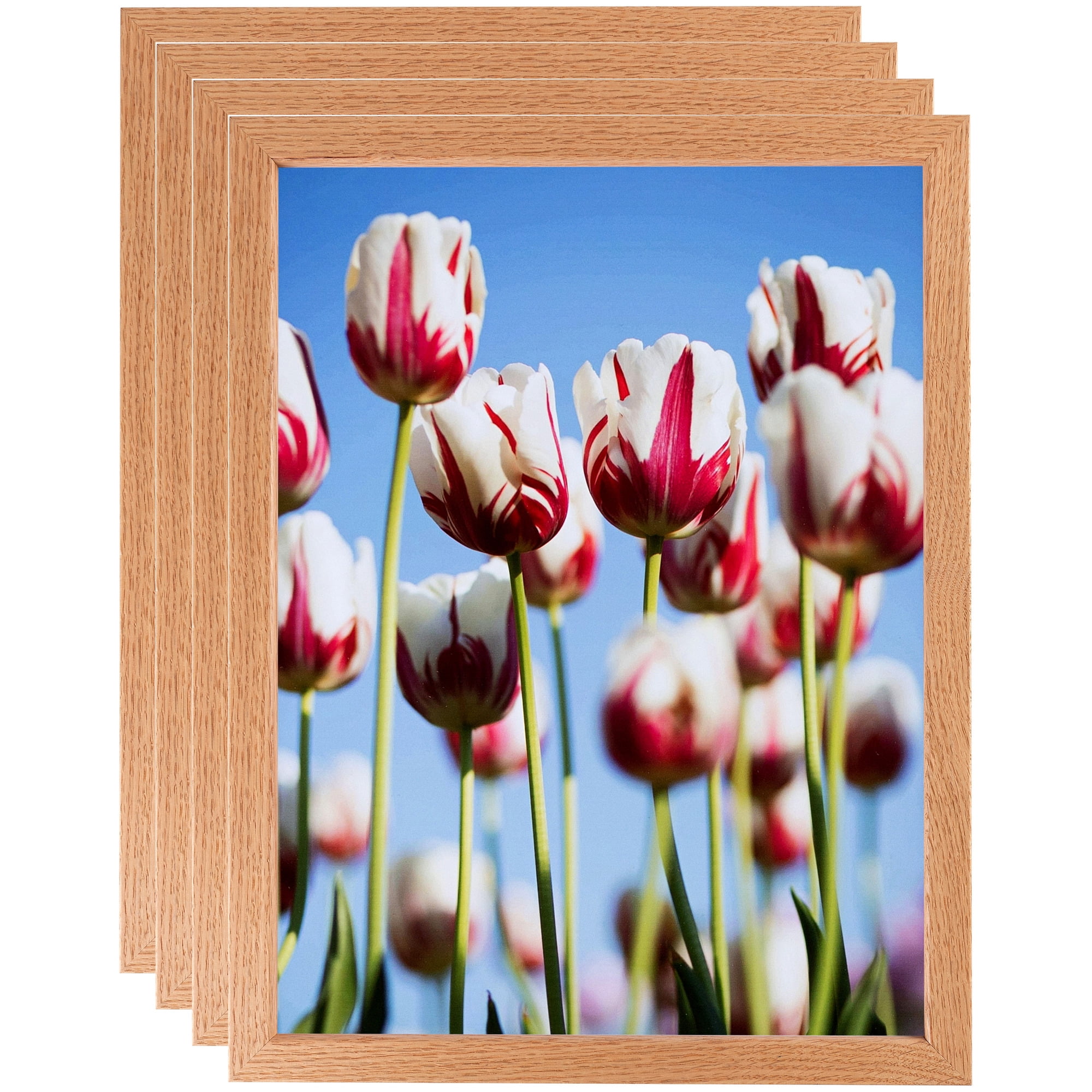 ArtToFrames 16" x 16" Red Oak Wood Picture Frame, 16x16 inch Brown Wood ...