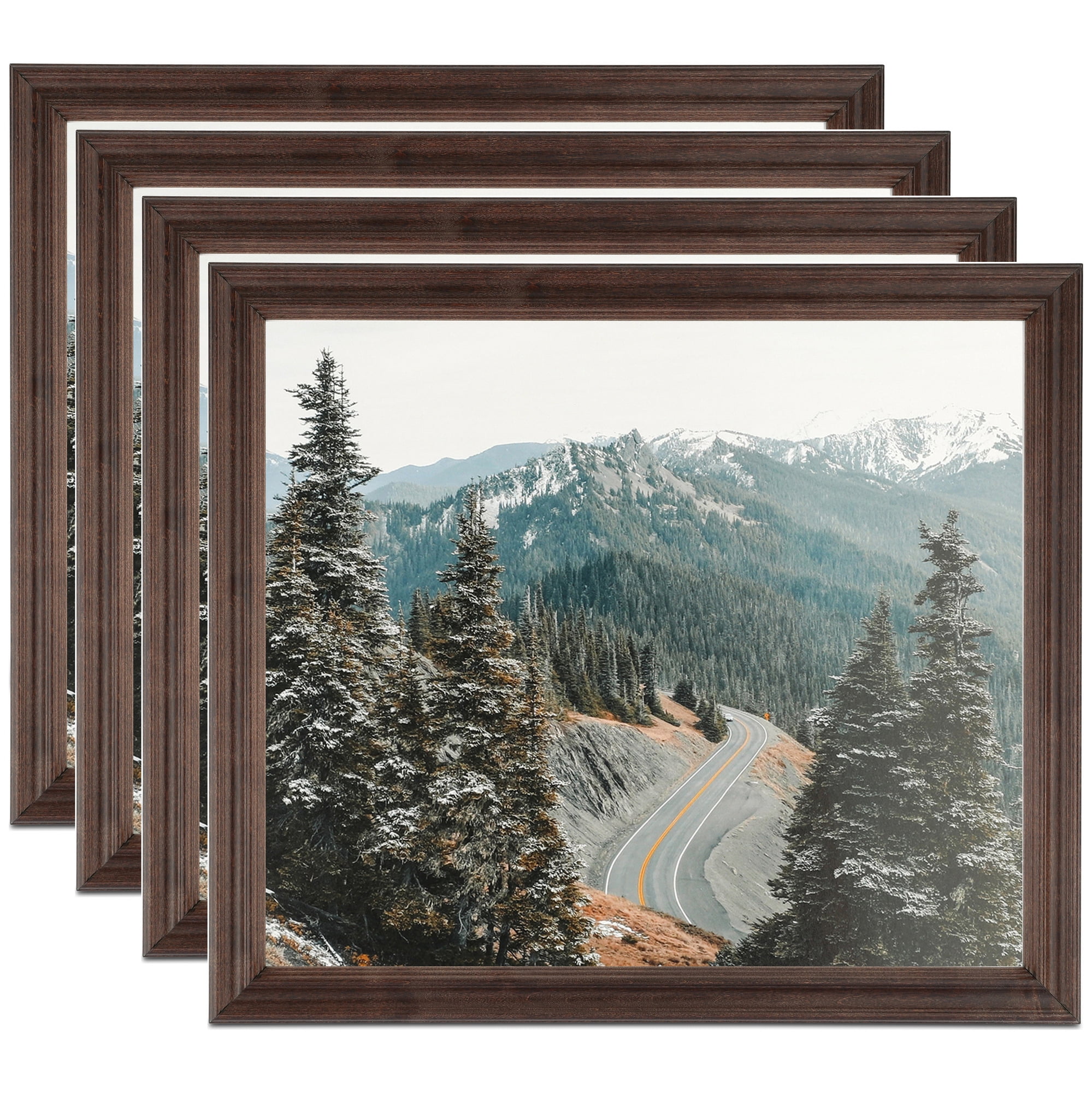 ArtToFrames 16" x 20" Walnut Picture Frame, 16x20 inch Brown MDF Poster ...