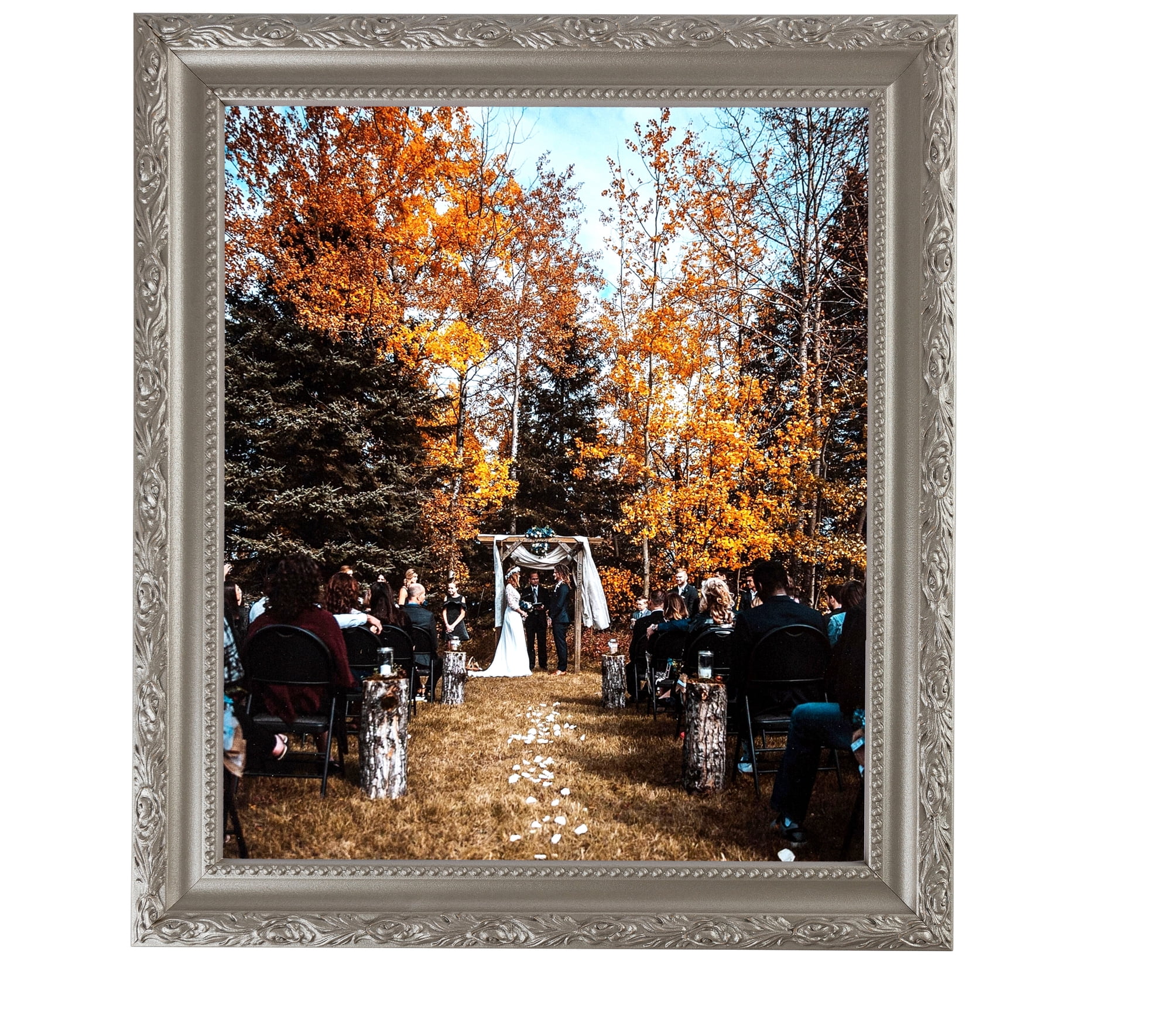 ArtToFrames 16x18" Classic Silver Picture Frame, Silver Wood Poster ...