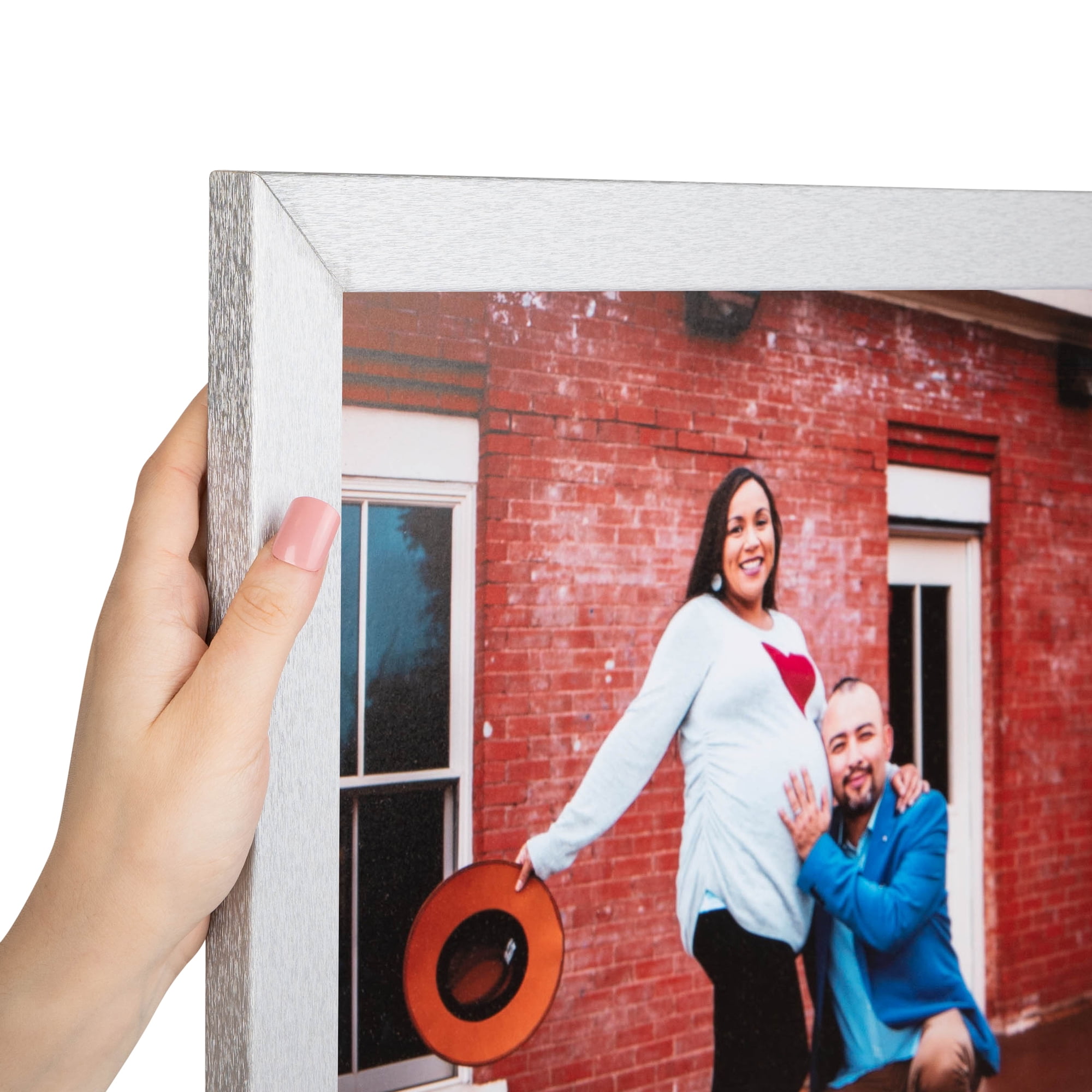ArtToFrames 16x22 inch Platinum Picture Frame, Silver MDF Poster Frame ...
