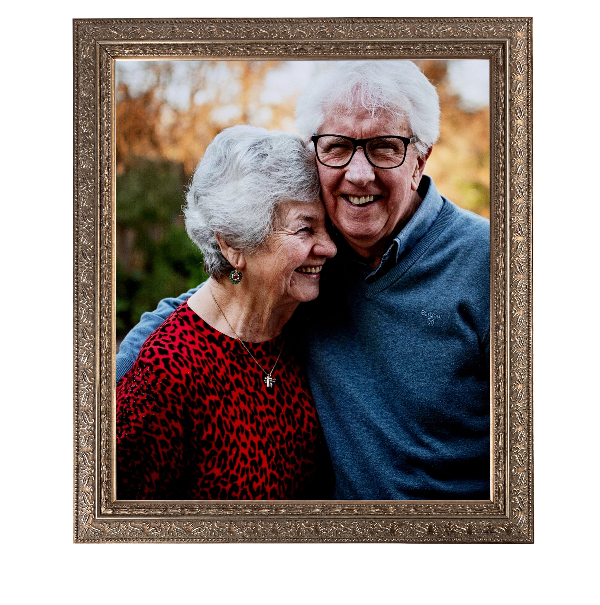 ArtToFrames 16x25" Silver Victorian Emboss Picture Frame, Silver Wood ...