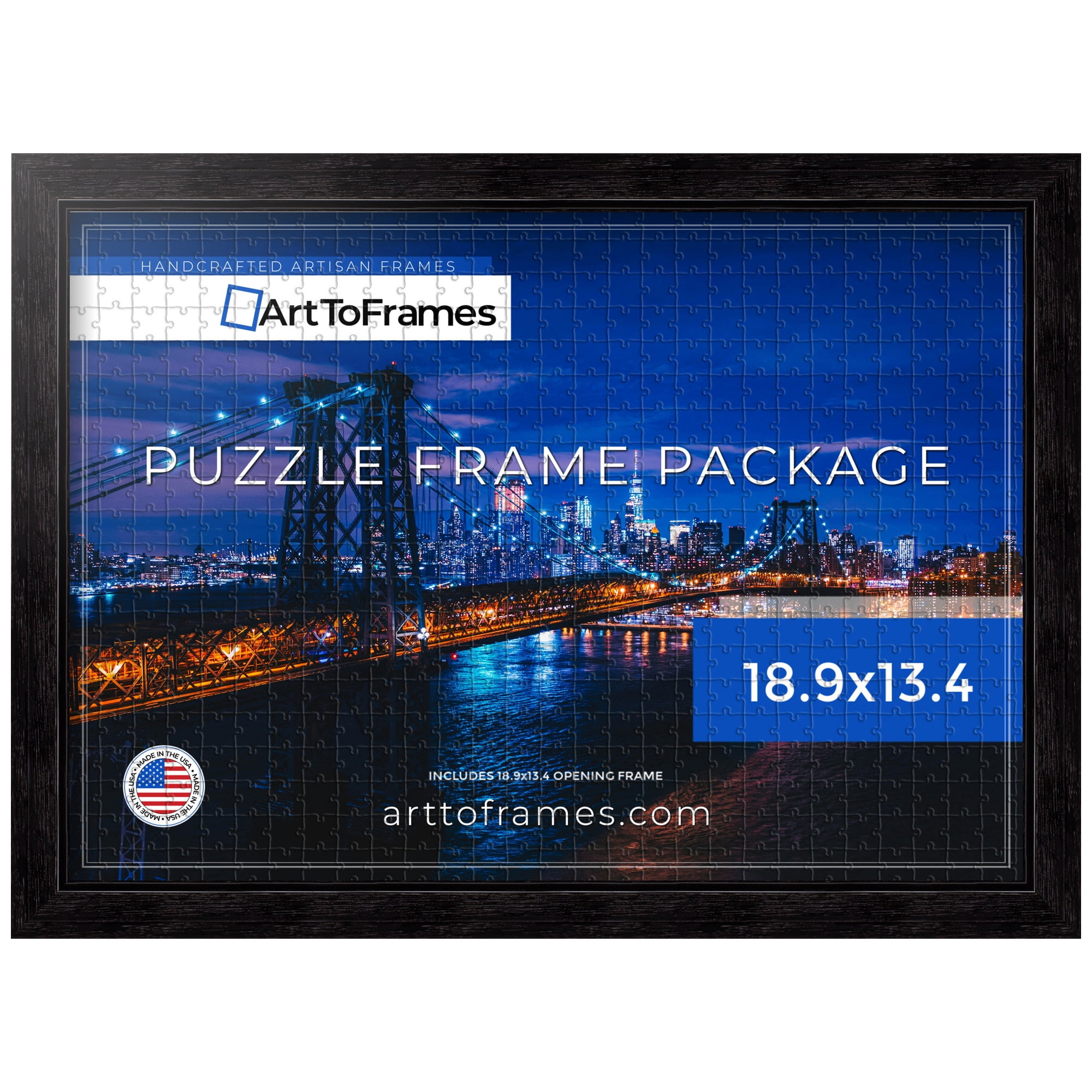 ArtToFrames 18.9x13.4 Inch - 48x34 CM Black Puzzle Frame for 500 piece ...