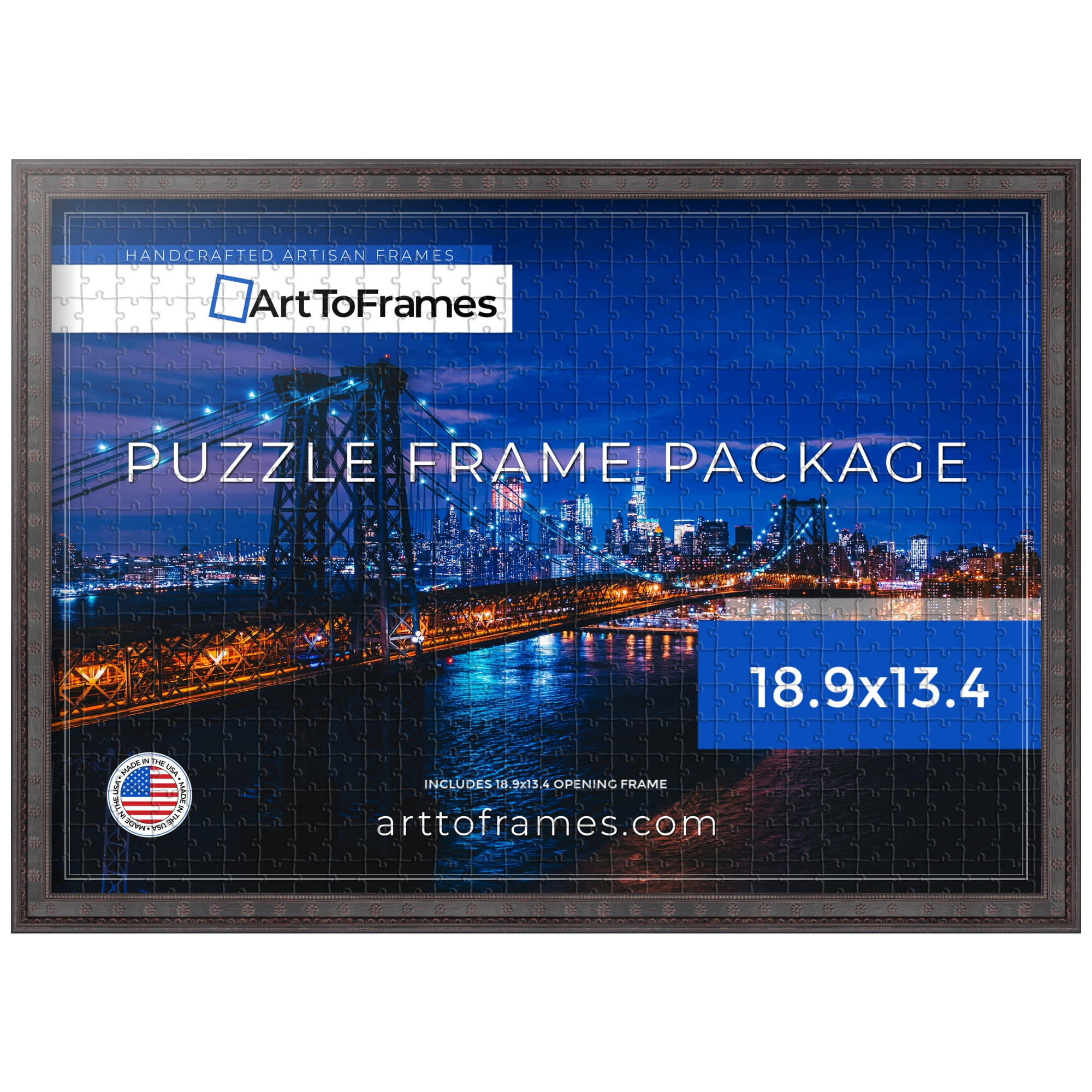 ArtToFrames 18.9x13.4 Inch - 48x34 CM Brown Puzzle Frame for 500 piece ...