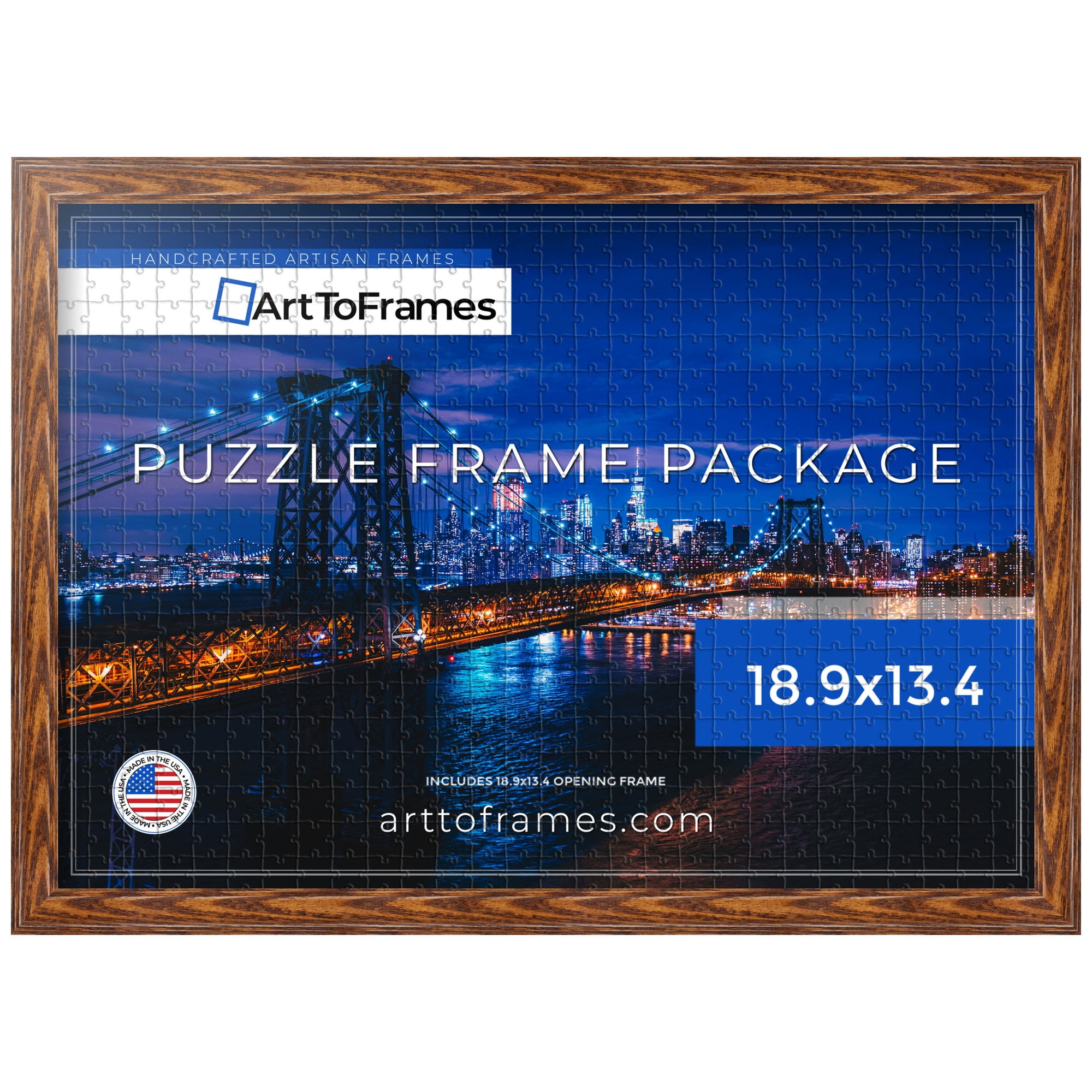 ArtToFrames 18.9x13.4 Inch - 48x34 CM Brown Puzzle Frame for 500 piece ...