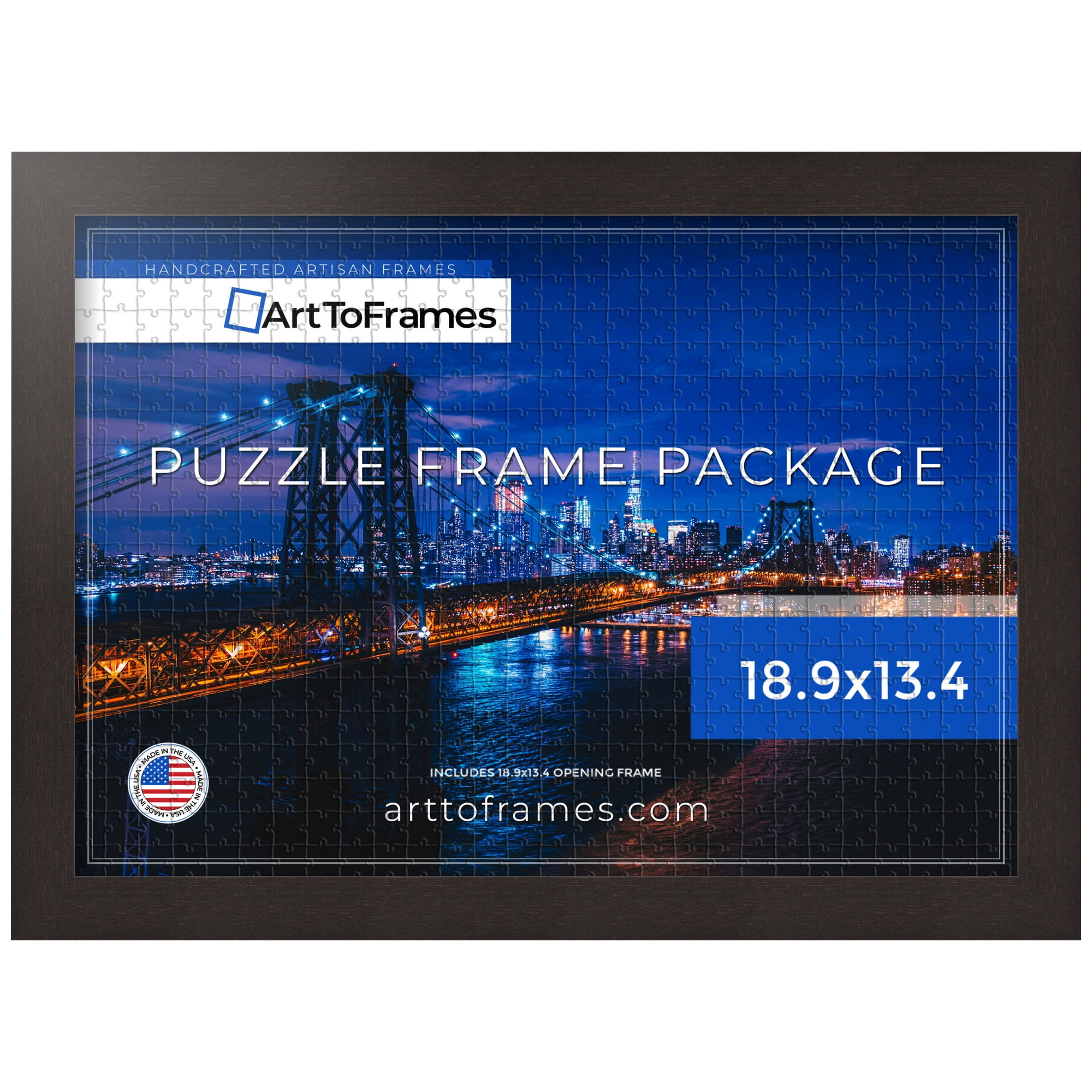 ArtToFrames 18.9x13.4 Inch - 48x34 CM Brown Puzzle Frame for 500 piece ...