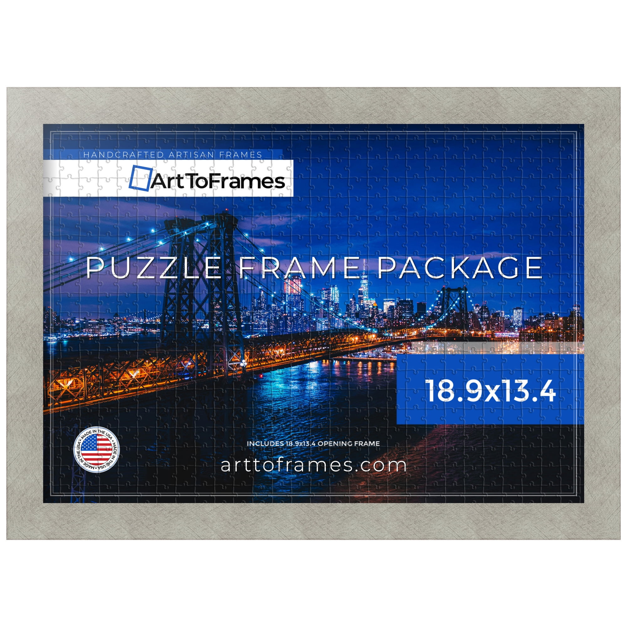 ArtToFrames 18.9x13.4 Inch - 48x34 CM Gray Puzzle Frame for 500 piece ...