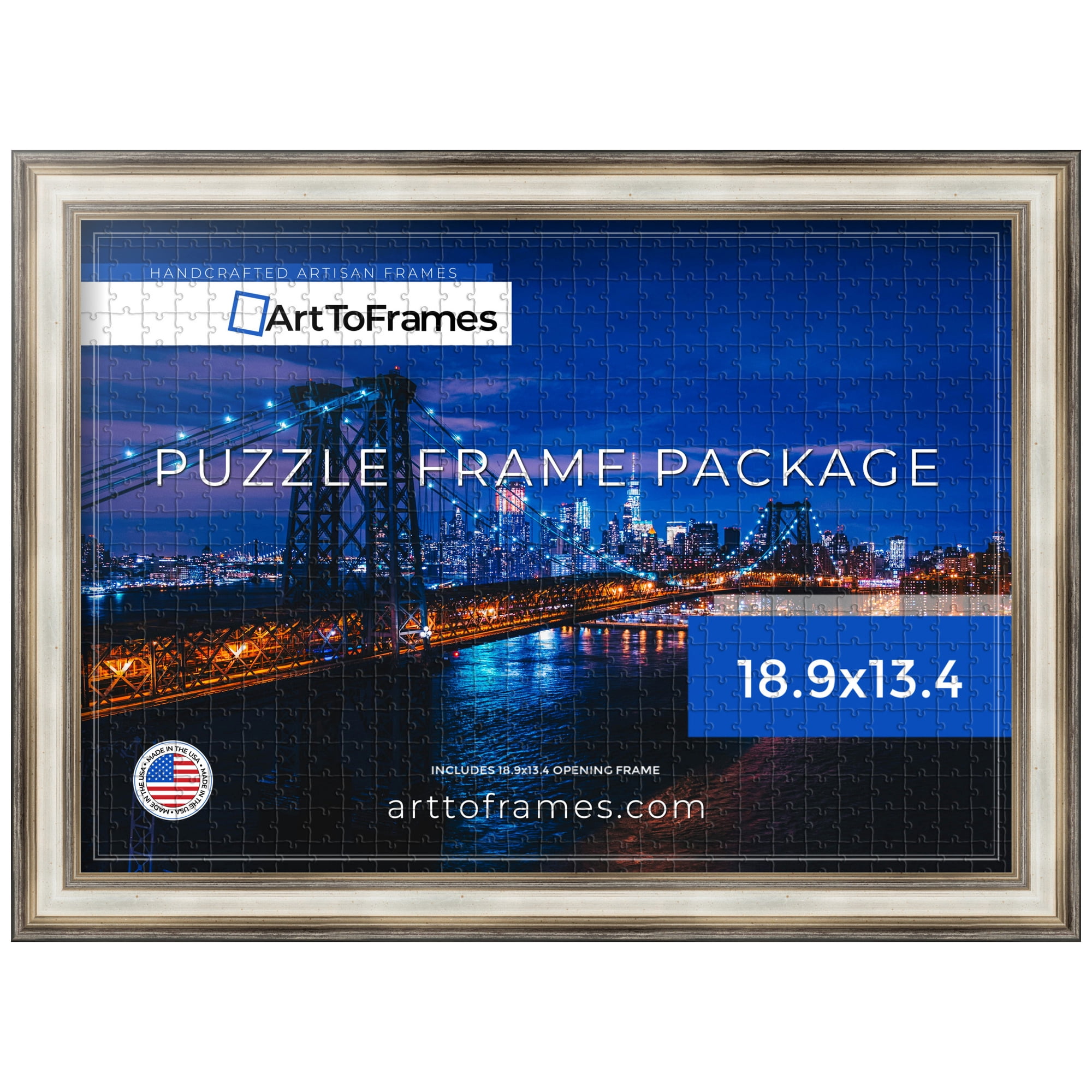 ArtToFrames 18.9x13.4 Inch - 48x34 CM Silver Puzzle Frame for 500 piece ...