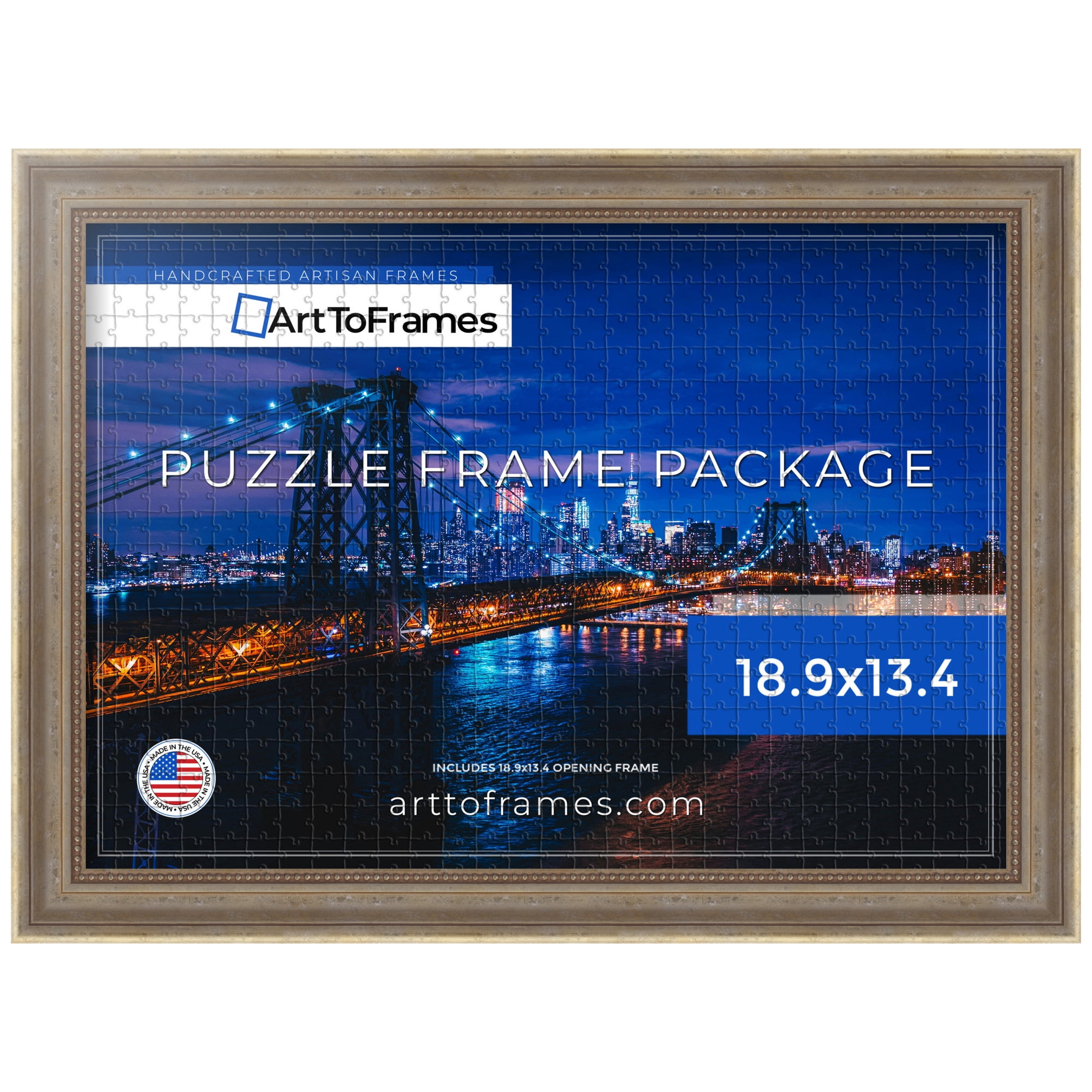 ArtToFrames 18.9x13.4 Inch - 48x34 CM Silver Puzzle Frame for 500 piece ...