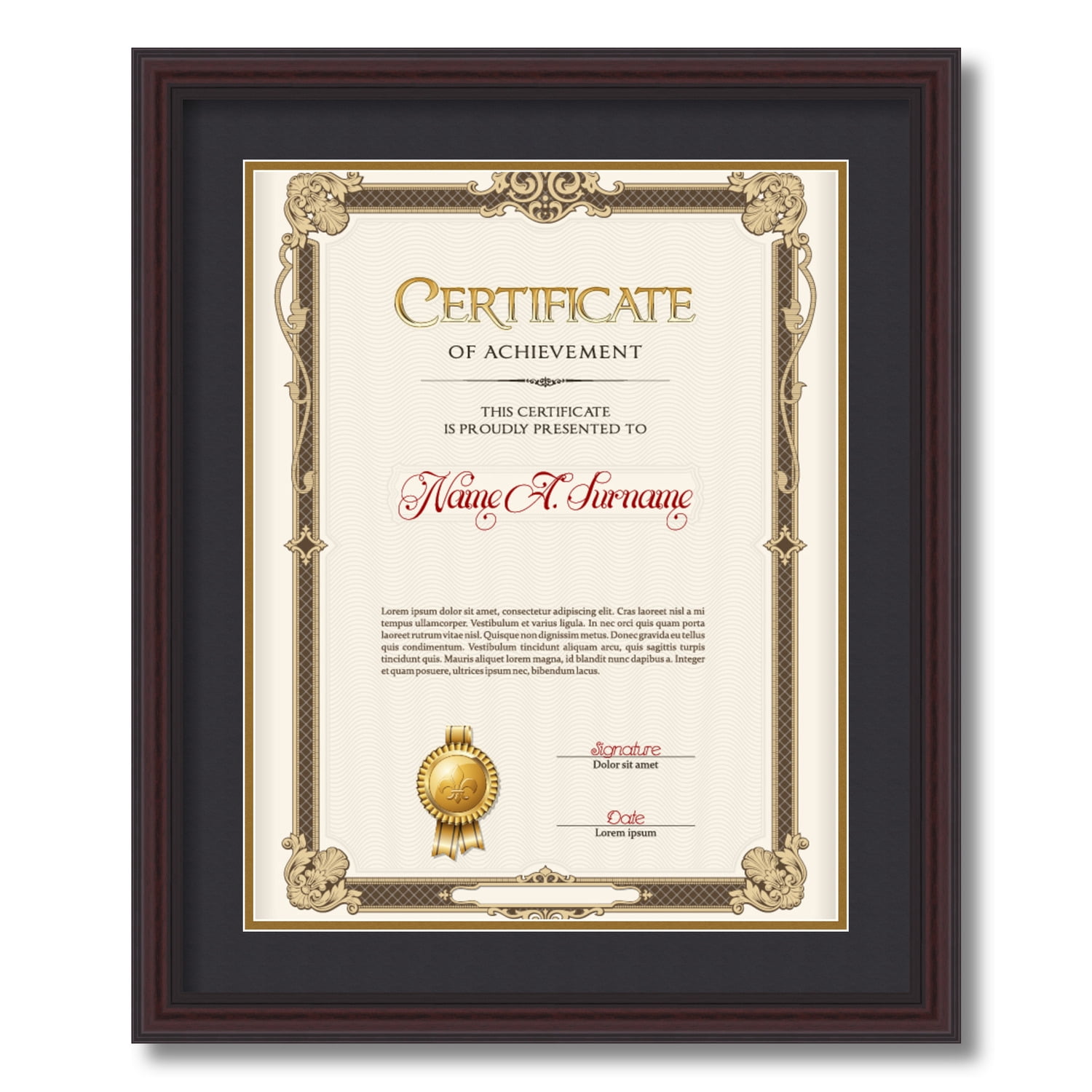 ArtToFrames 18x14 inch Diploma Frame - Framed in Traditional Cherry ...