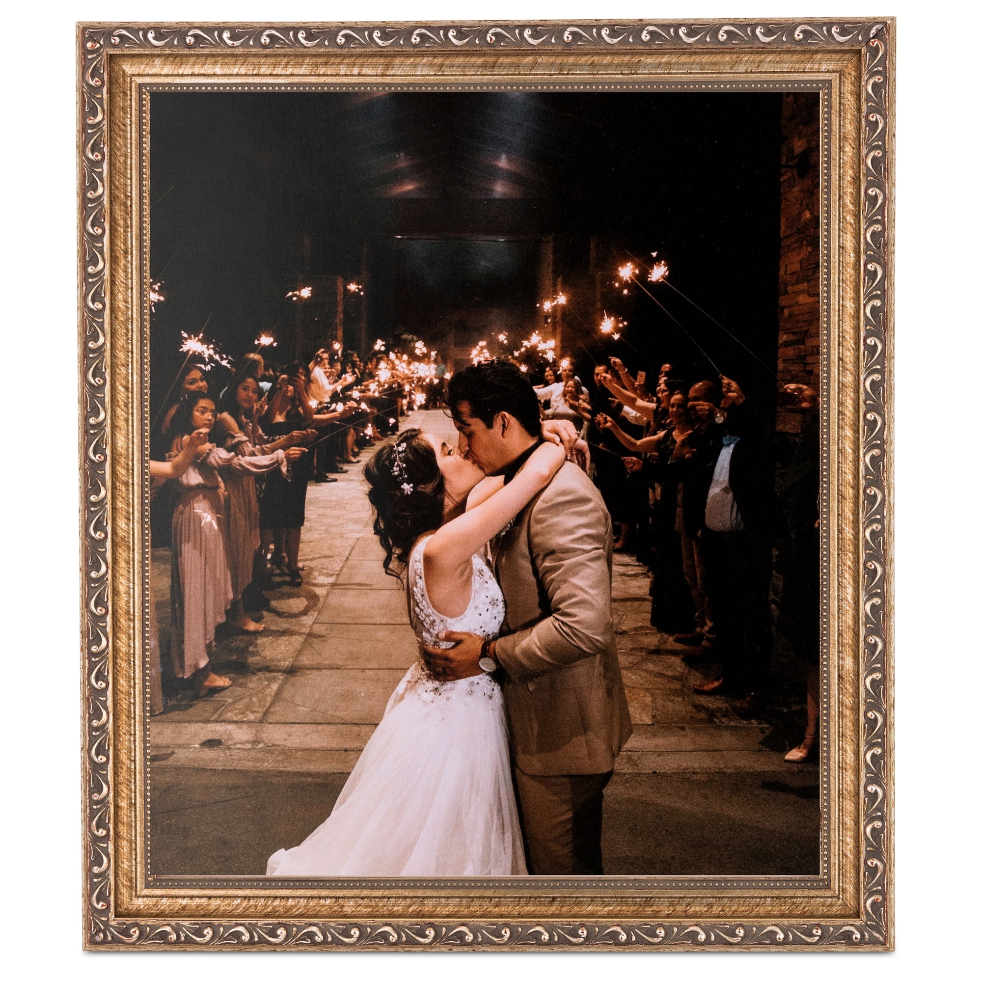 ArtToFrames 18x36" Antique Silver Picture Frame, Silver Wood Poster ...