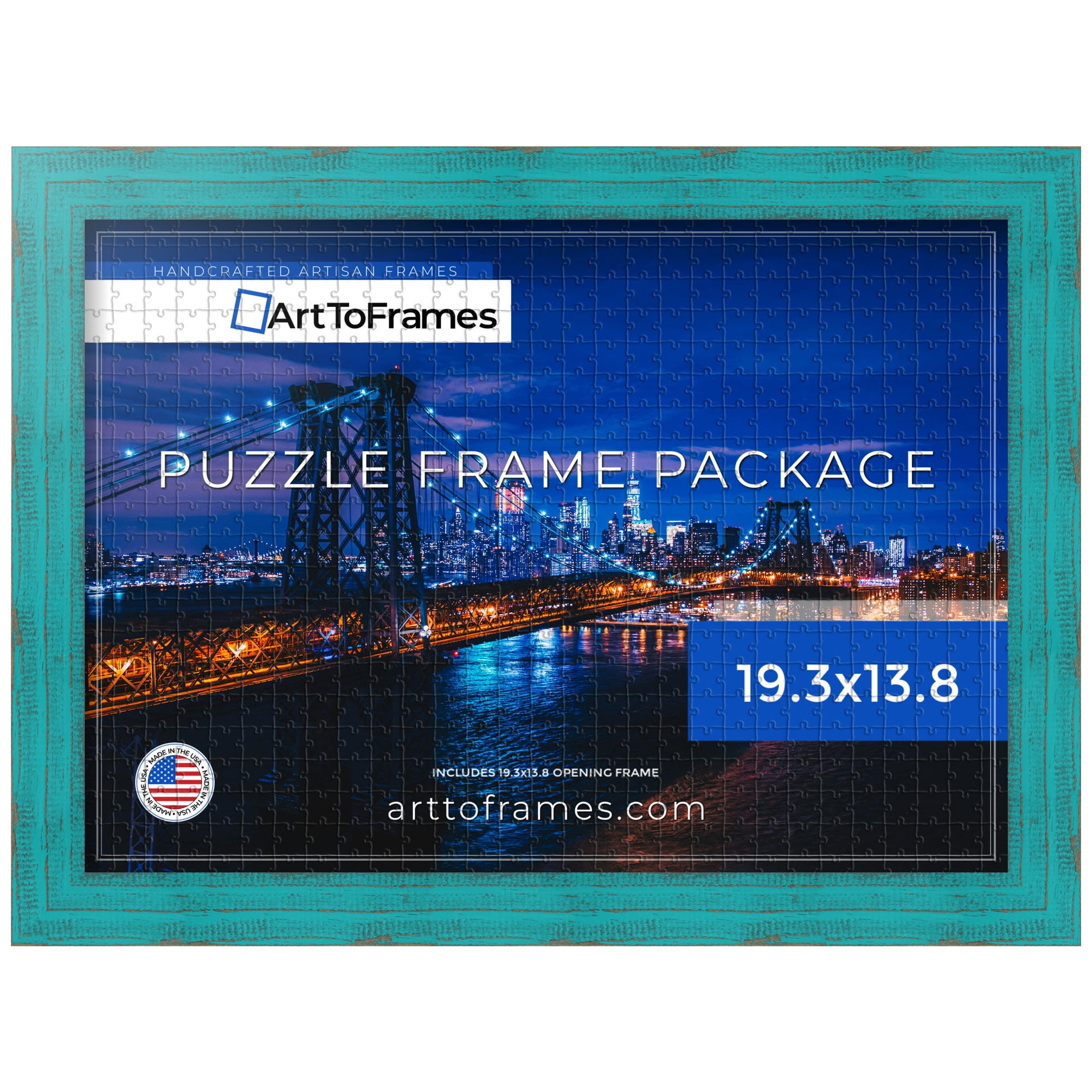 ArtToFrames 19.3x13.8 Inch - 49x35 CM Blue Puzzle Frame for 500 piece ...