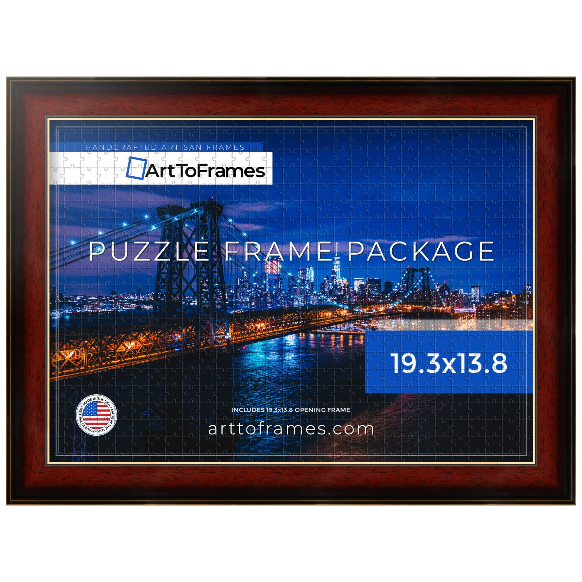 ArtToFrames 19.3x13.8 Inch - 49x35 CM Brown Puzzle Frame for 500 piece ...
