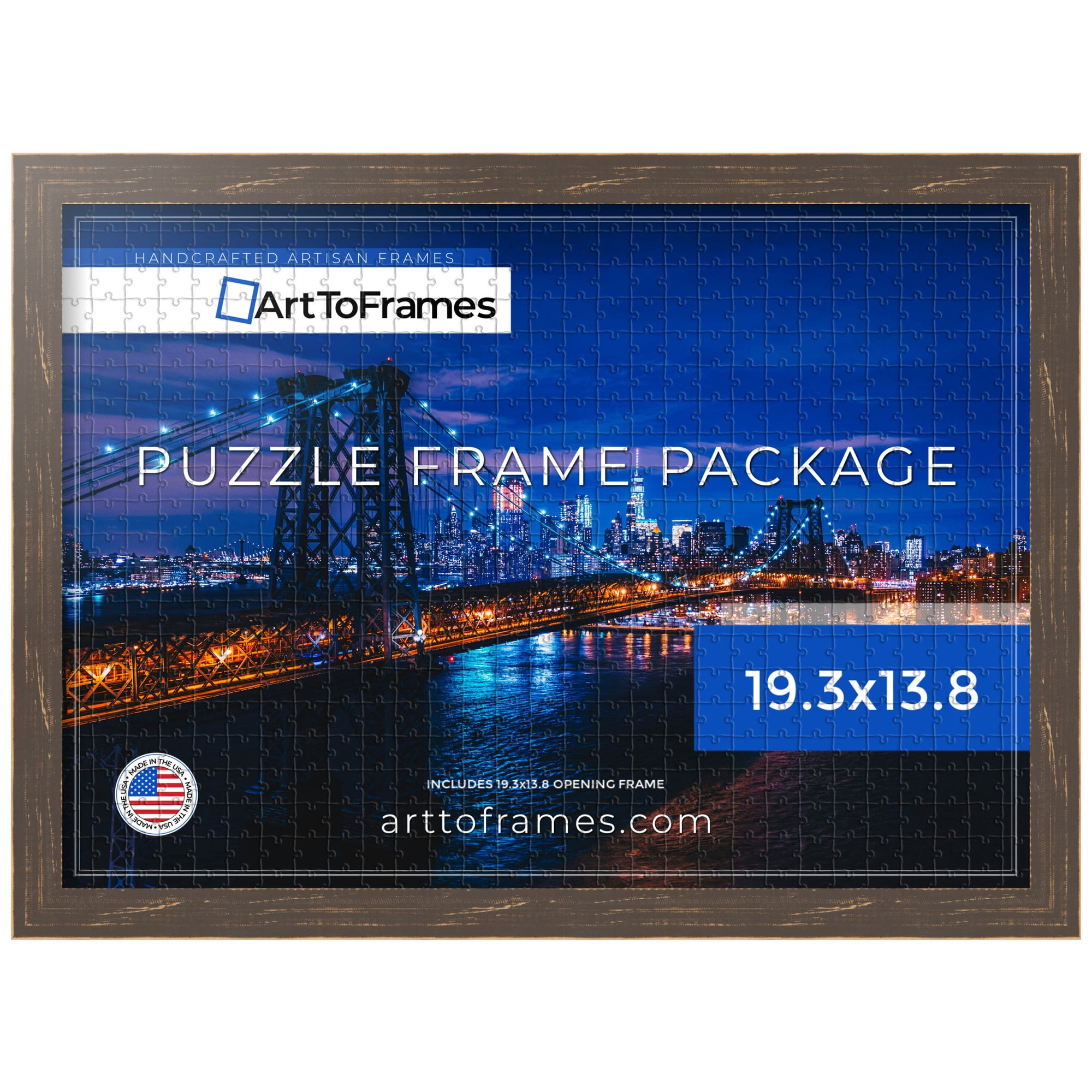 ArtToFrames 19.3x13.8 Inch - 49x35 CM Brown Puzzle Frame for 500 piece ...