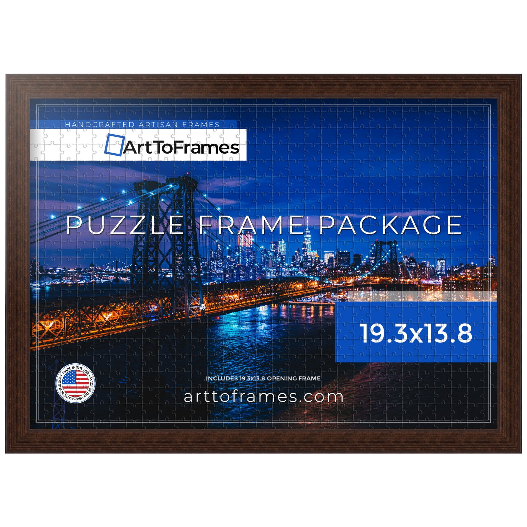 ArtToFrames 19.3x13.8 Inch - 49x35 CM Brown Puzzle Frame for 500 piece ...
