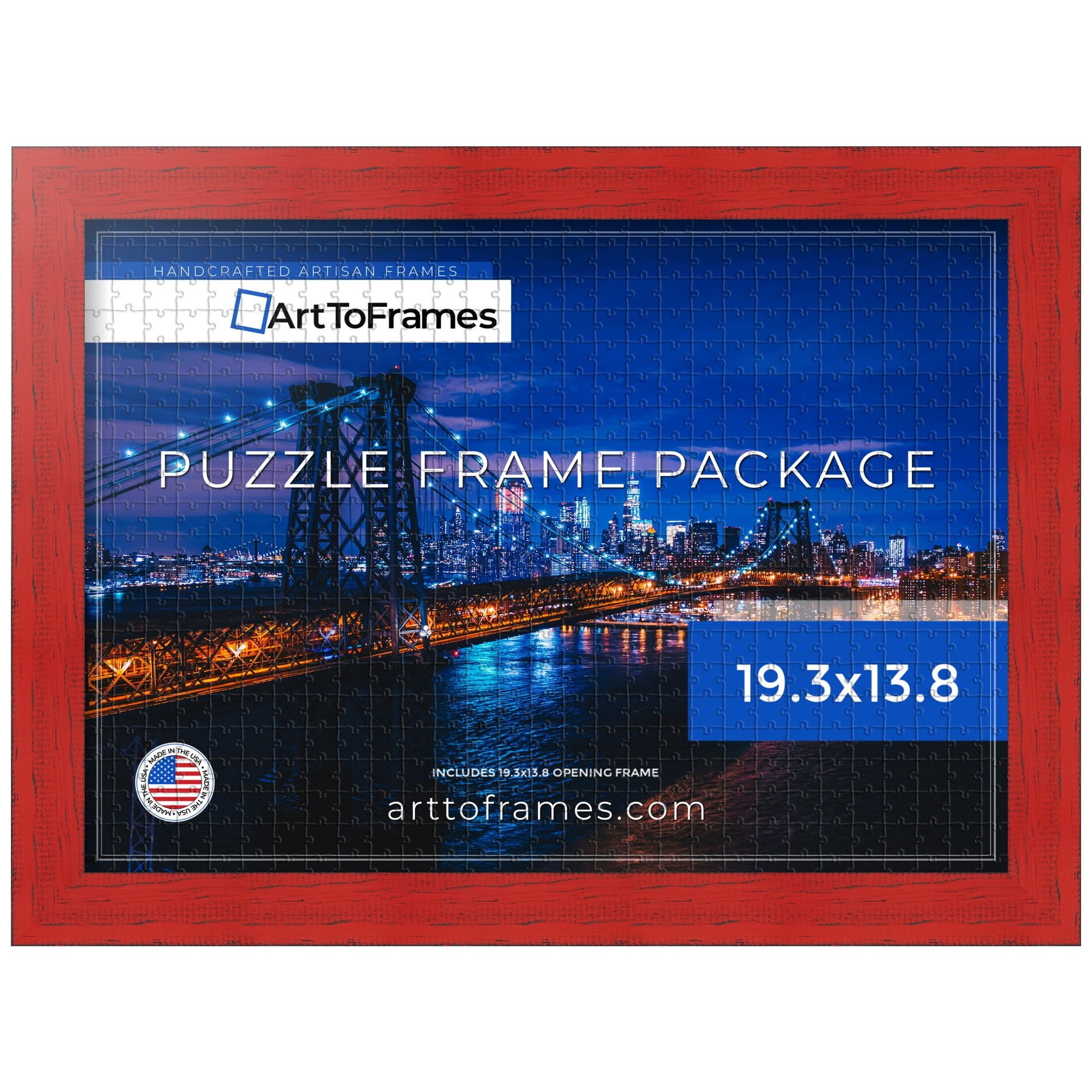 ArtToFrames 19.3x13.8 Inch - 49x35 CM Red Puzzle Frame for 500 piece ...