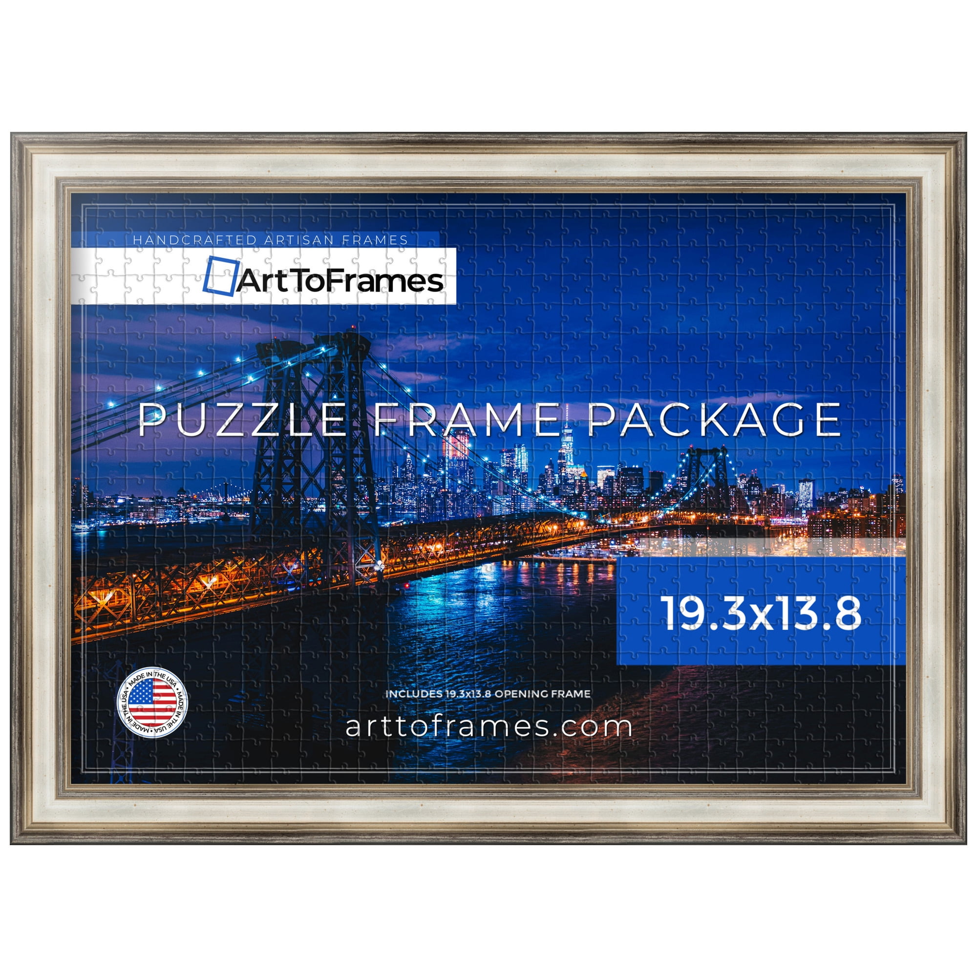 ArtToFrames 19.3x13.8 Inch - 49x35 CM Silver Puzzle Frame for 500 piece ...