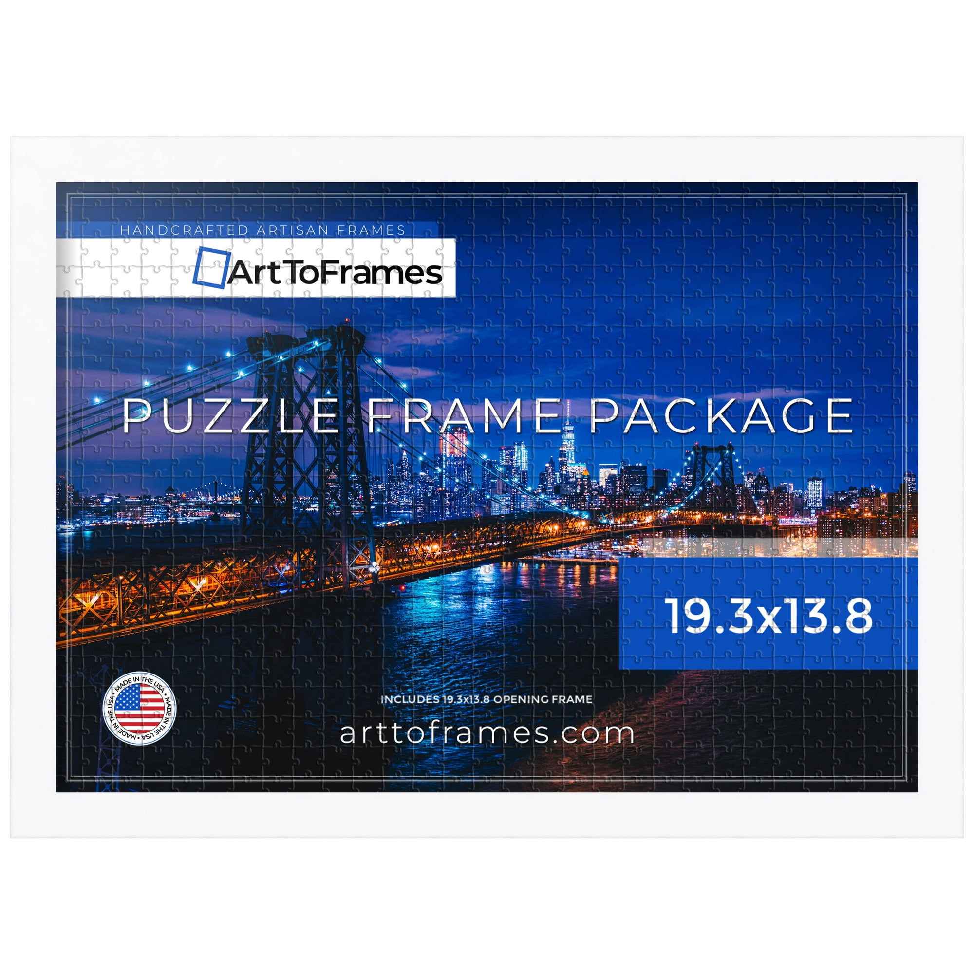 ArtToFrames 19.3x13.8 Inch - 49x35 CM White Puzzle Frame for 500 piece ...
