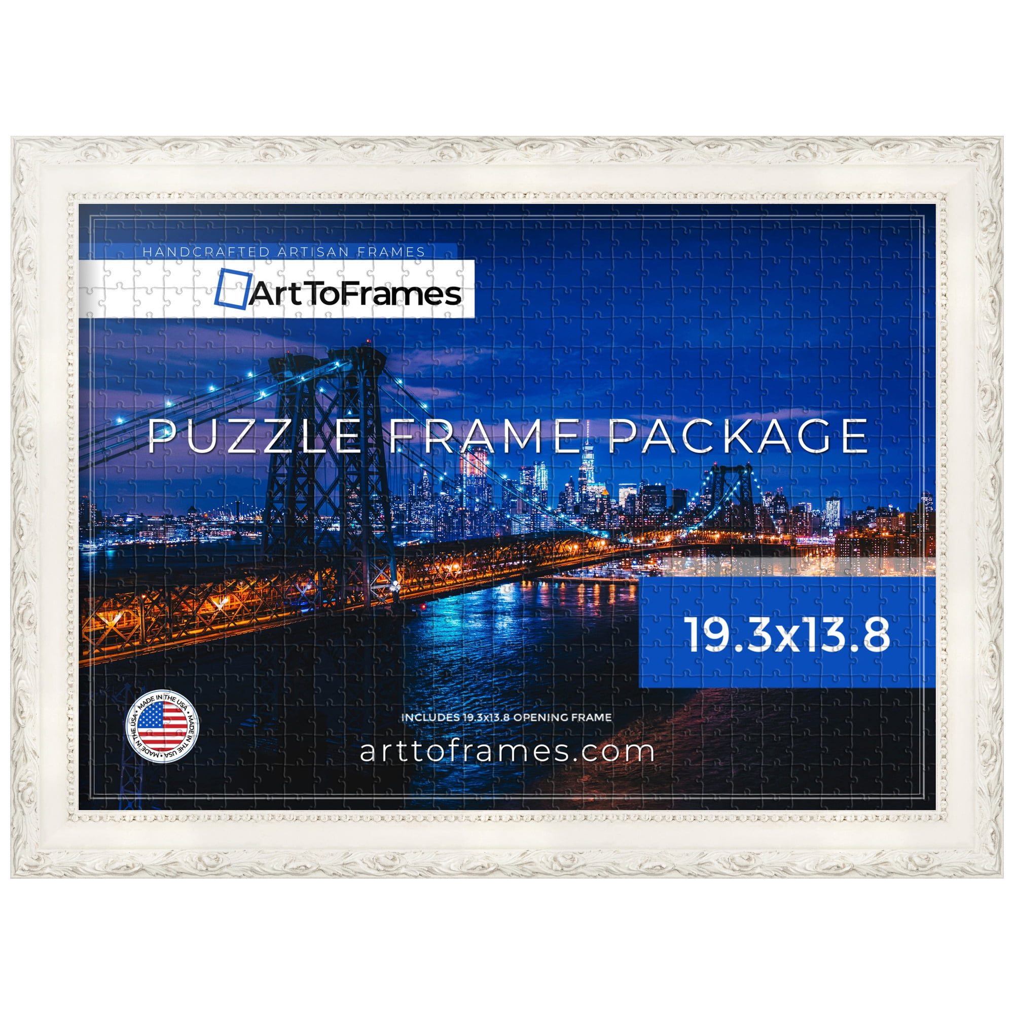 ArtToFrames 19.3x13.8 Inch - 49x35 CM White Puzzle Frame for 500 piece ...
