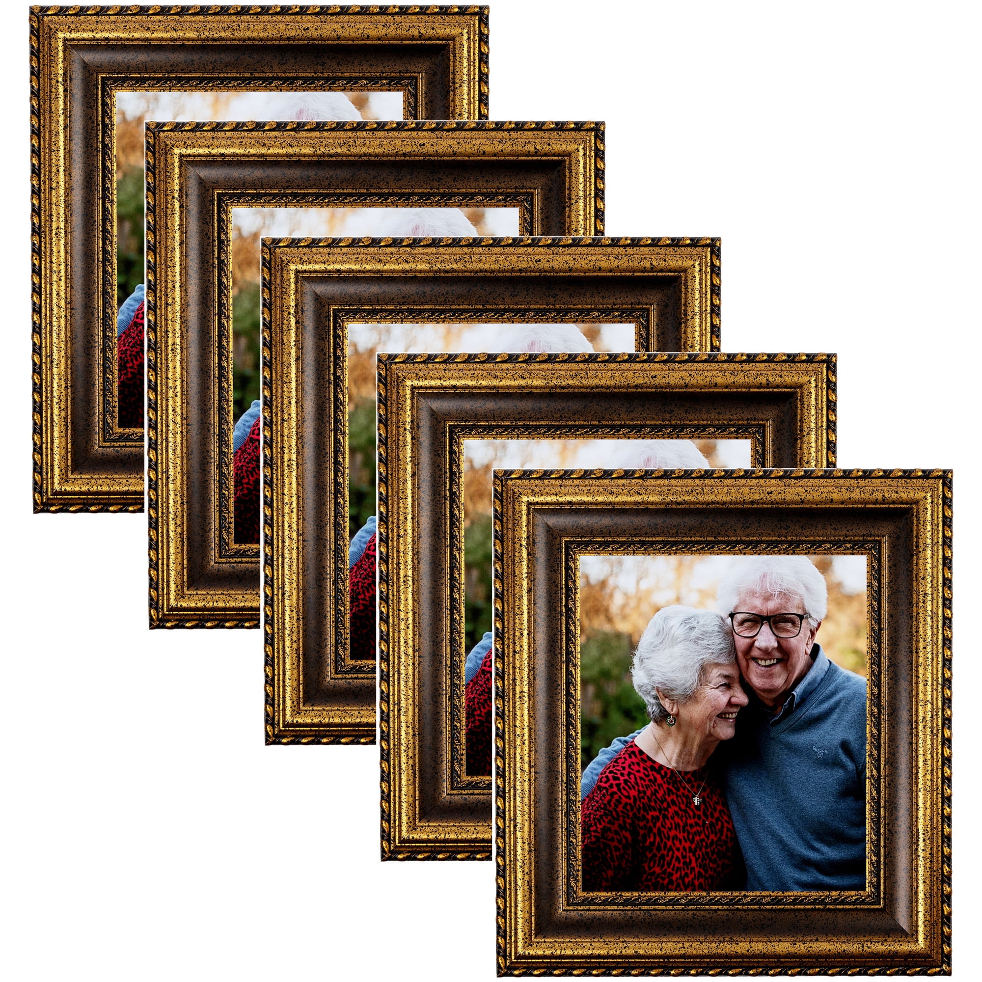 ArtToFrames 19" x 32" Speckeled Gold and Black with rope Picture Frame, 19x32 inch Multi Wood ...