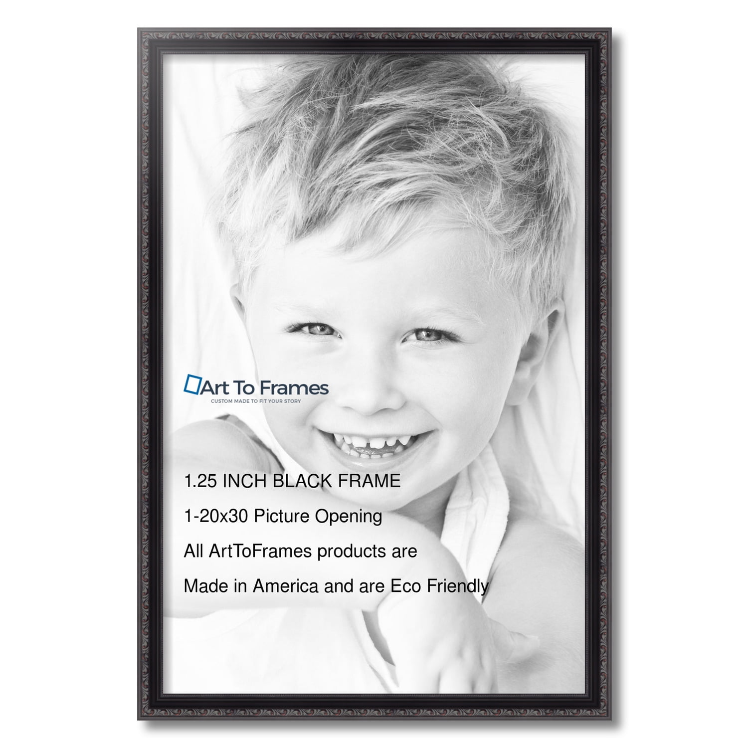 ArtToFrames 20" x 30" Black Picture Frame, 20x30 inch Black Wood Poster ...