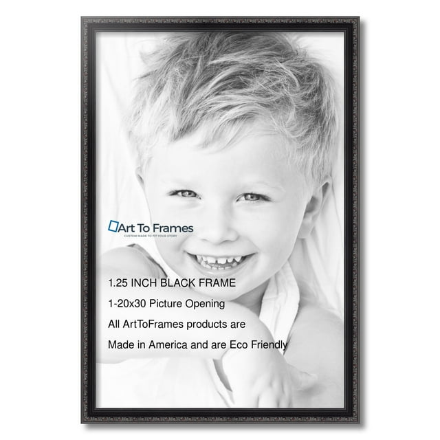 ArtToFrames 20" x 30" Black Picture Frame, 20x30 inch Black Wood Poster ...