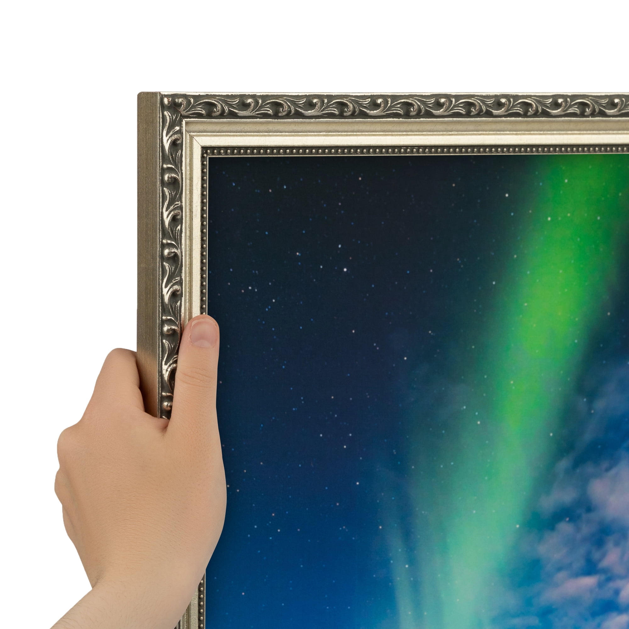 ArtToFrames 22" x 47" Silver Compo Dark Wash Picture Frame, 22x47 inch ...