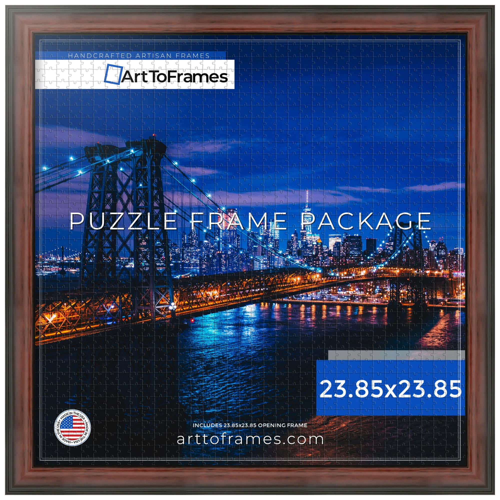 ArtToFrames 23.85x23.85 Inch - 60.6x60.6 CM Brown Puzzle Frame for 1000 ...