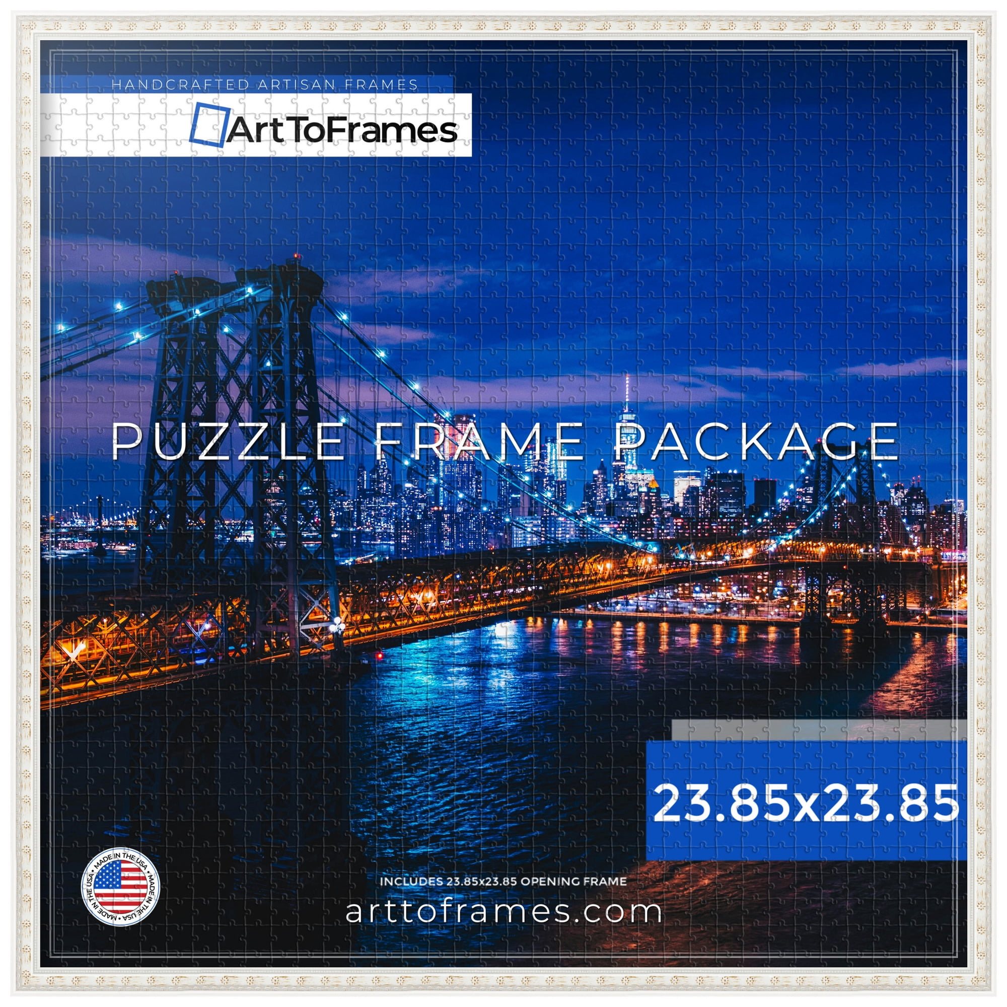ArtToFrames 23.85x23.85 Inch - 60.6x60.6 CM White Puzzle Frame for 1000 ...