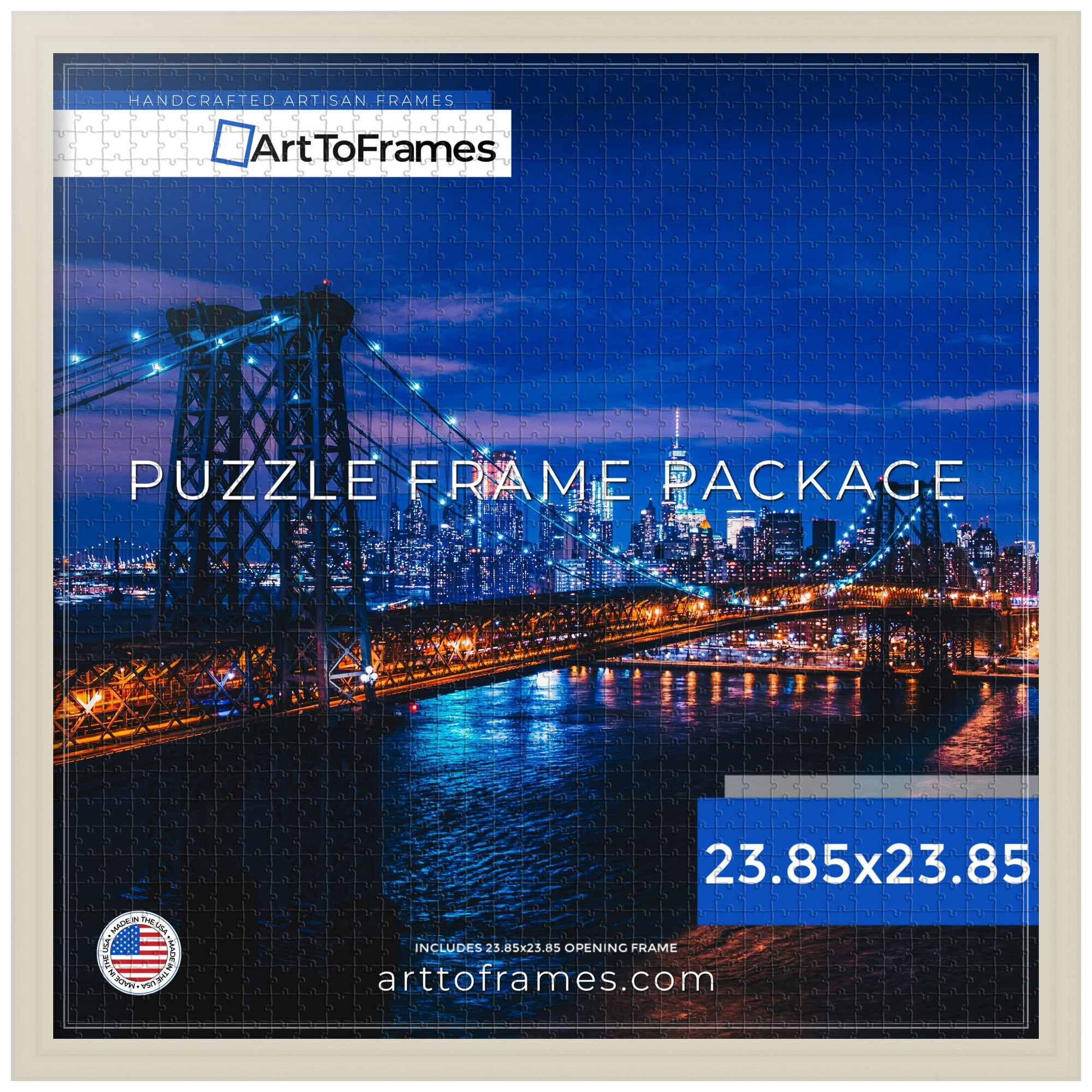 ArtToFrames 23.85x23.85 Inch - 60.6x60.6 CM White Puzzle Frame for 1000 ...
