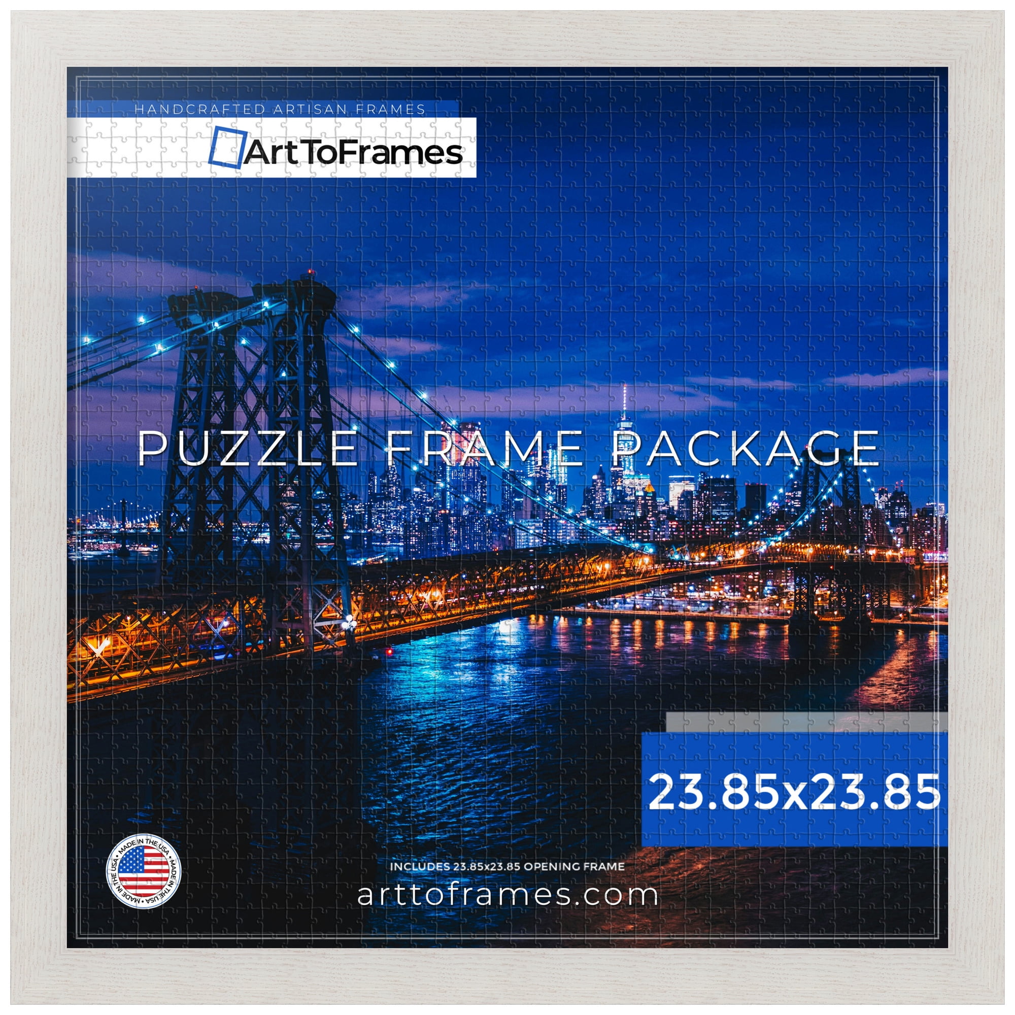 ArtToFrames 23.85x23.85 Inch - 60.6x60.6 CM White Puzzle Frame for 1000 ...