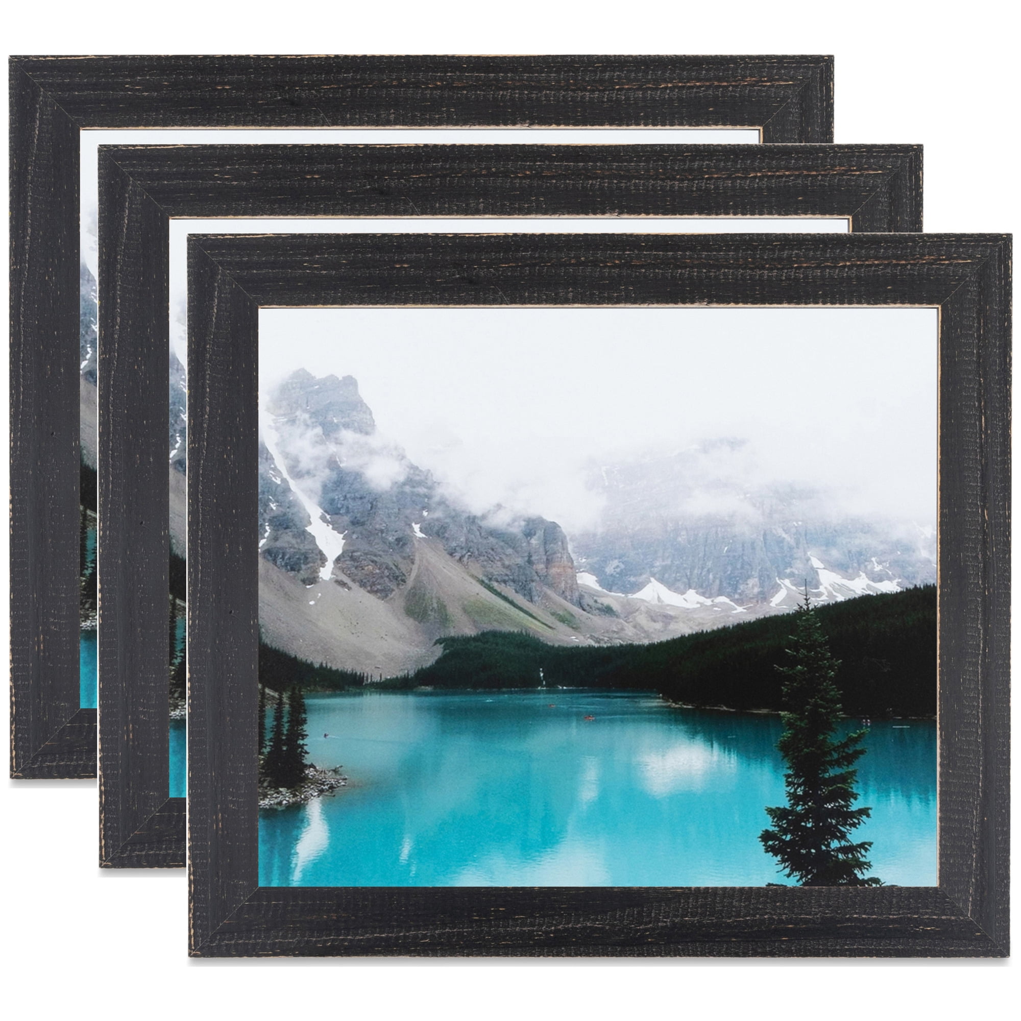ArtToFrames 23" x 24" Distressed Black Picture Frame, 23x24 inch Black ...