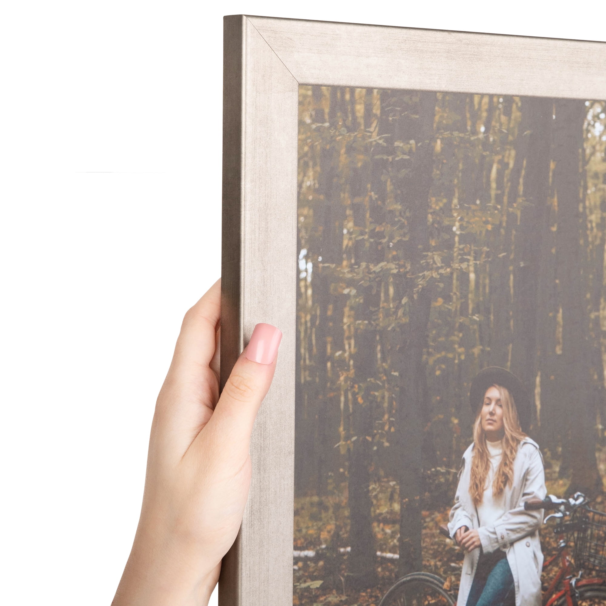 ArtToFrames 23x29 inch Muted Warm Silver Picture Frame, Silver MDF ...