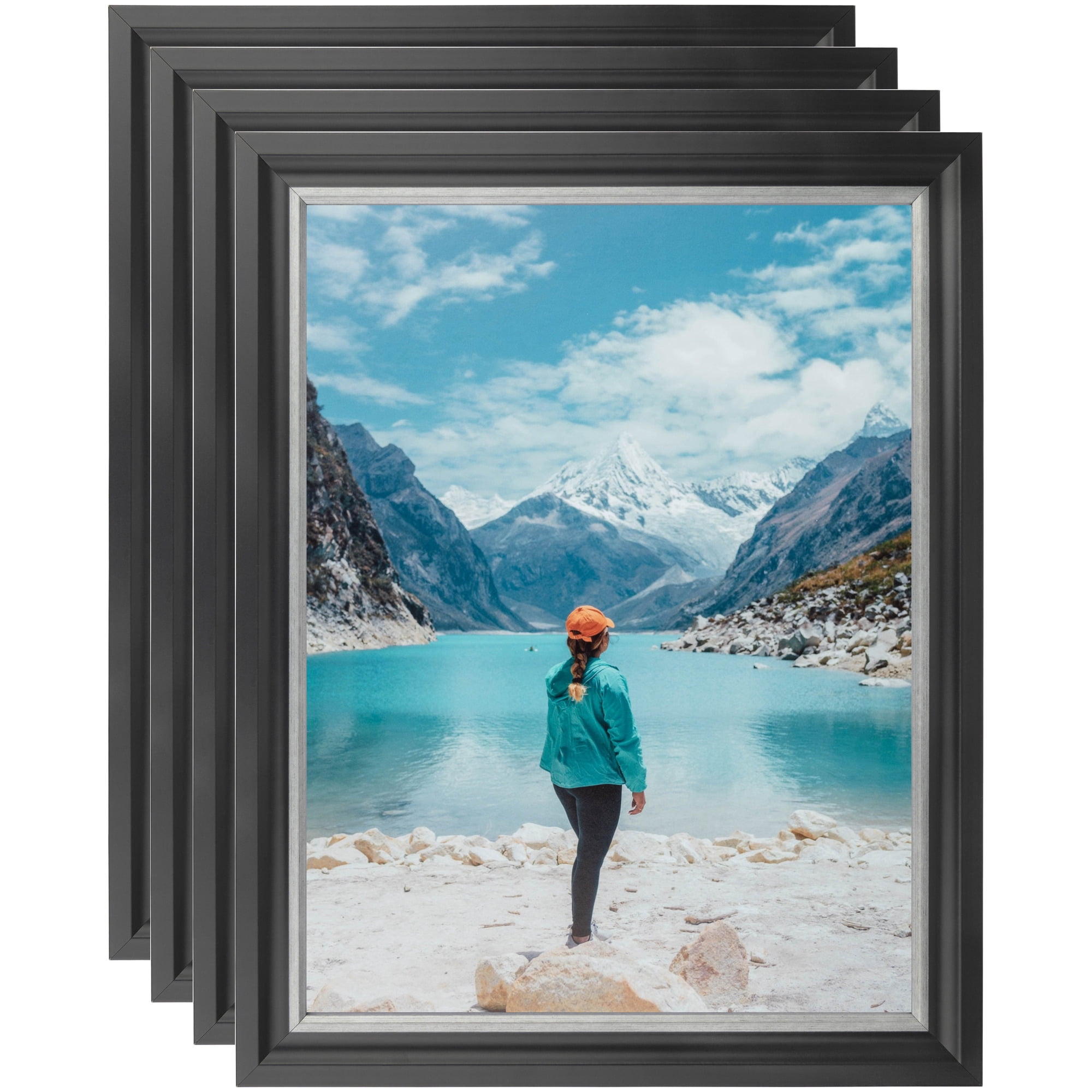 ArtToFrames 24" x 24" Black Velvet with Silver - 1.25 Picture Frame ...