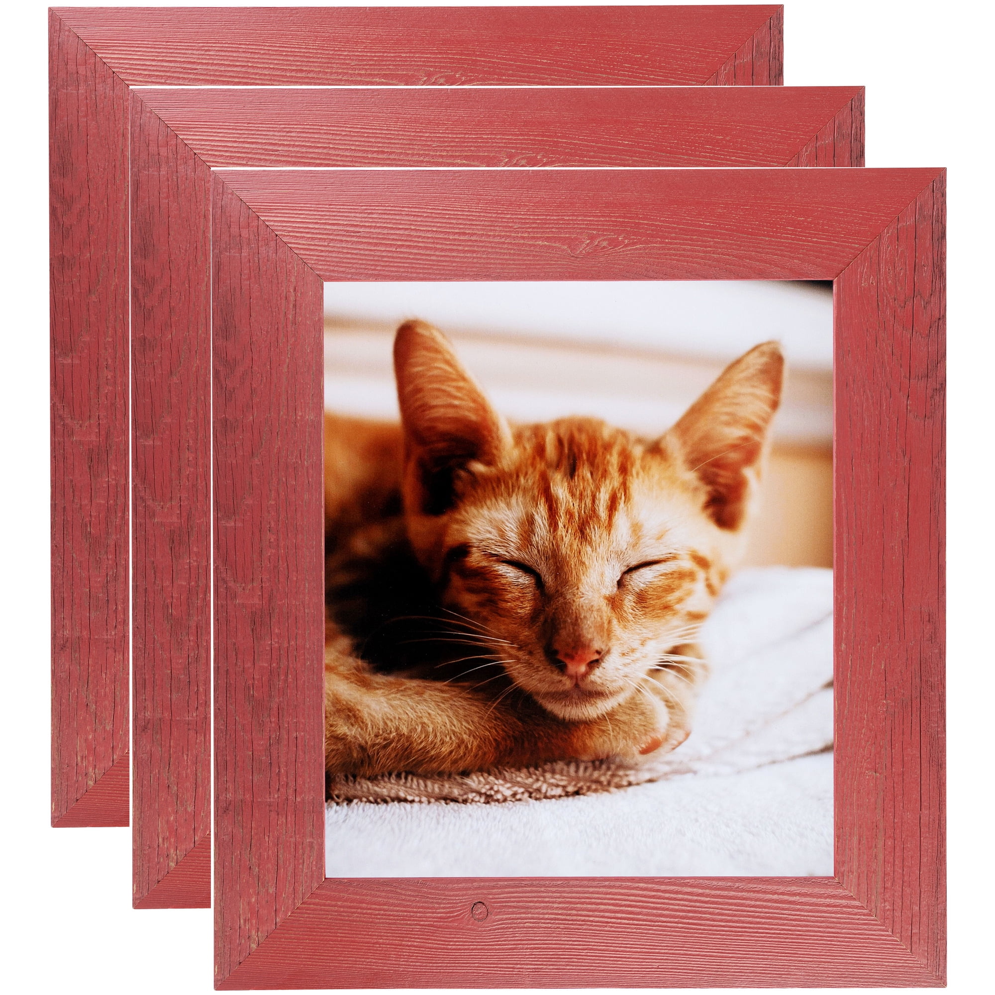 ArtToFrames 24" x 24" Real Reclaimed Red Barnwood 2.5 Inch Picture ...