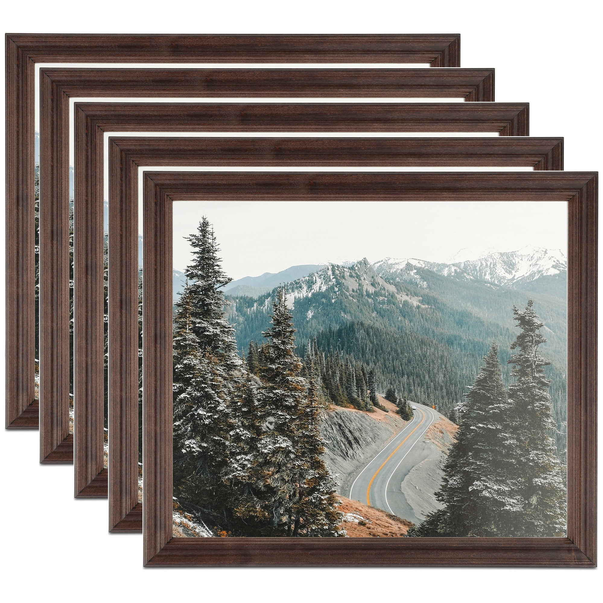 ArtToFrames 24" x 24" Walnut Picture Frame, 24x24 inch Brown Wood ...
