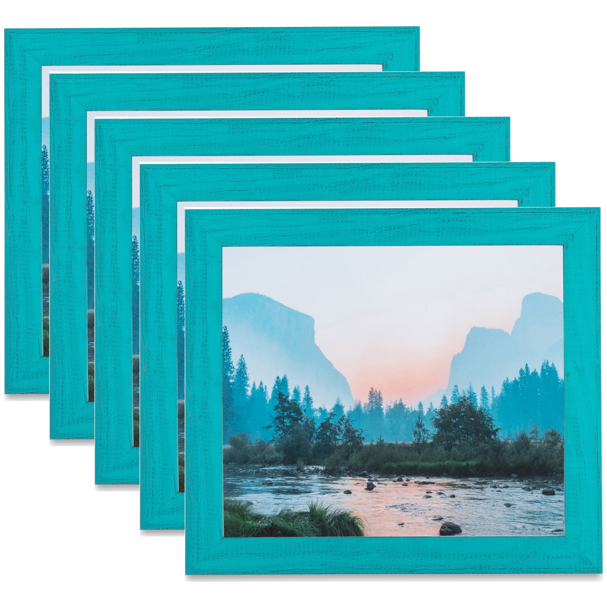 ArtToFrames 24" x 25" Turquoise Picture Frame, 24x25 inch Blue Wood ...