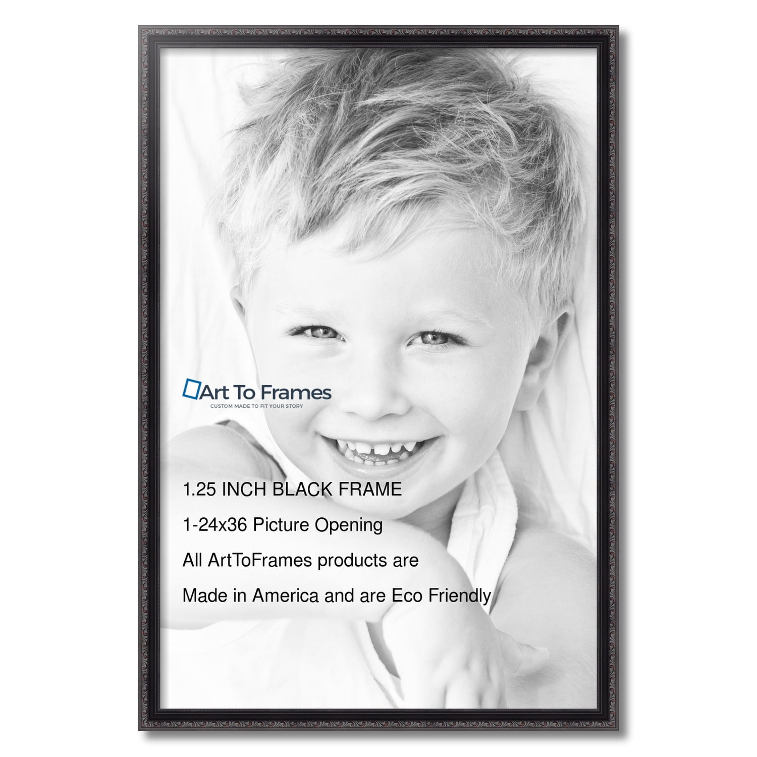 ArtToFrames 24" x 36" Black Picture Frame, 24x36 inch Black Wood Poster ...
