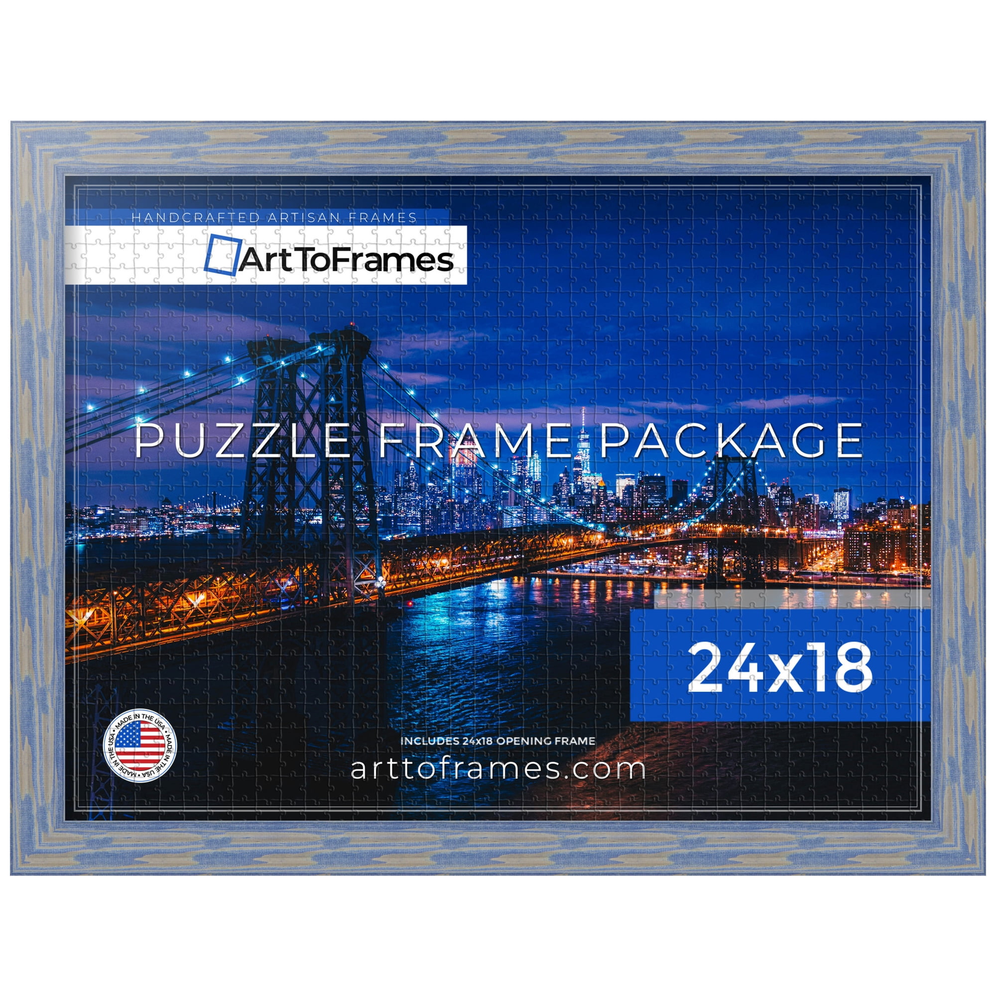 ArtToFrames 24x18 Inch - 61x46 CM Blue Puzzle Frame for 300 piece ...
